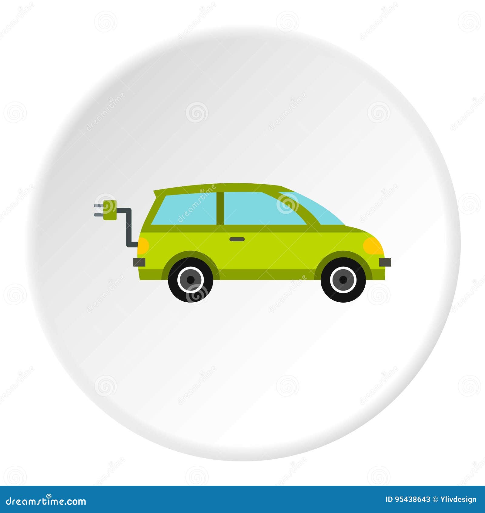 Eco car icon circle stock vector. Illustration of conservation - 95438643