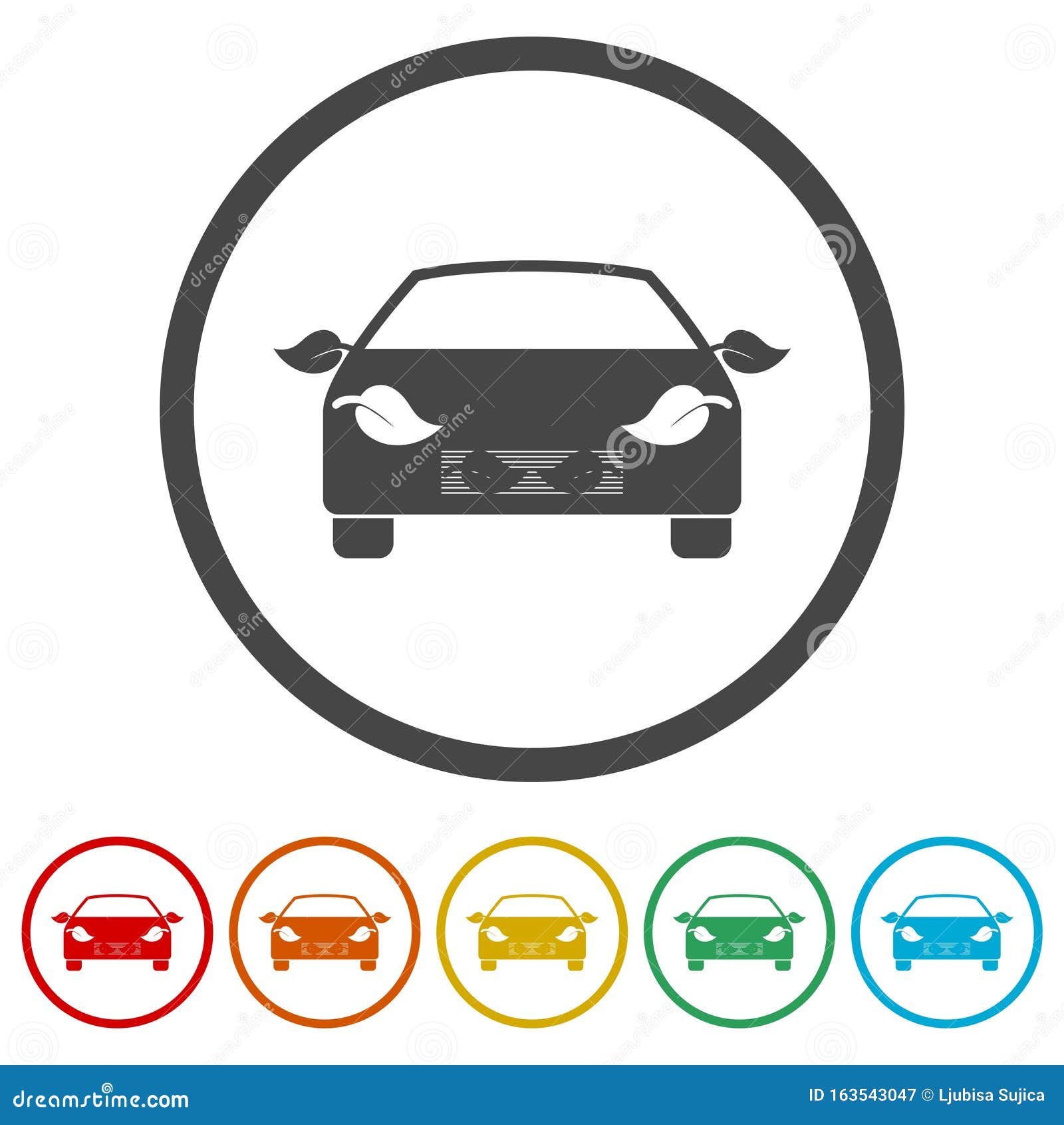 Eco Car Icons Set- Illustration Stock Vector - Illustration of ...
