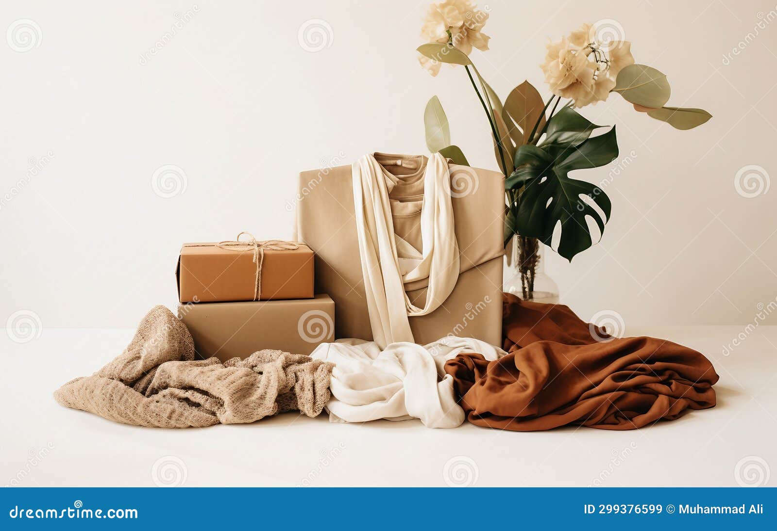 Eco Chic Fashion Ensemble on White Background Stock Illustration ...