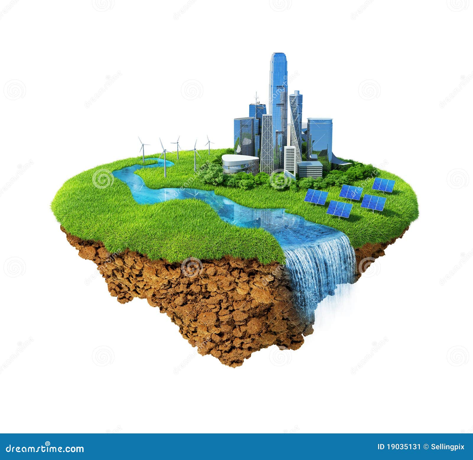 Eco city concept stock illustration. Illustration of field - 19035131