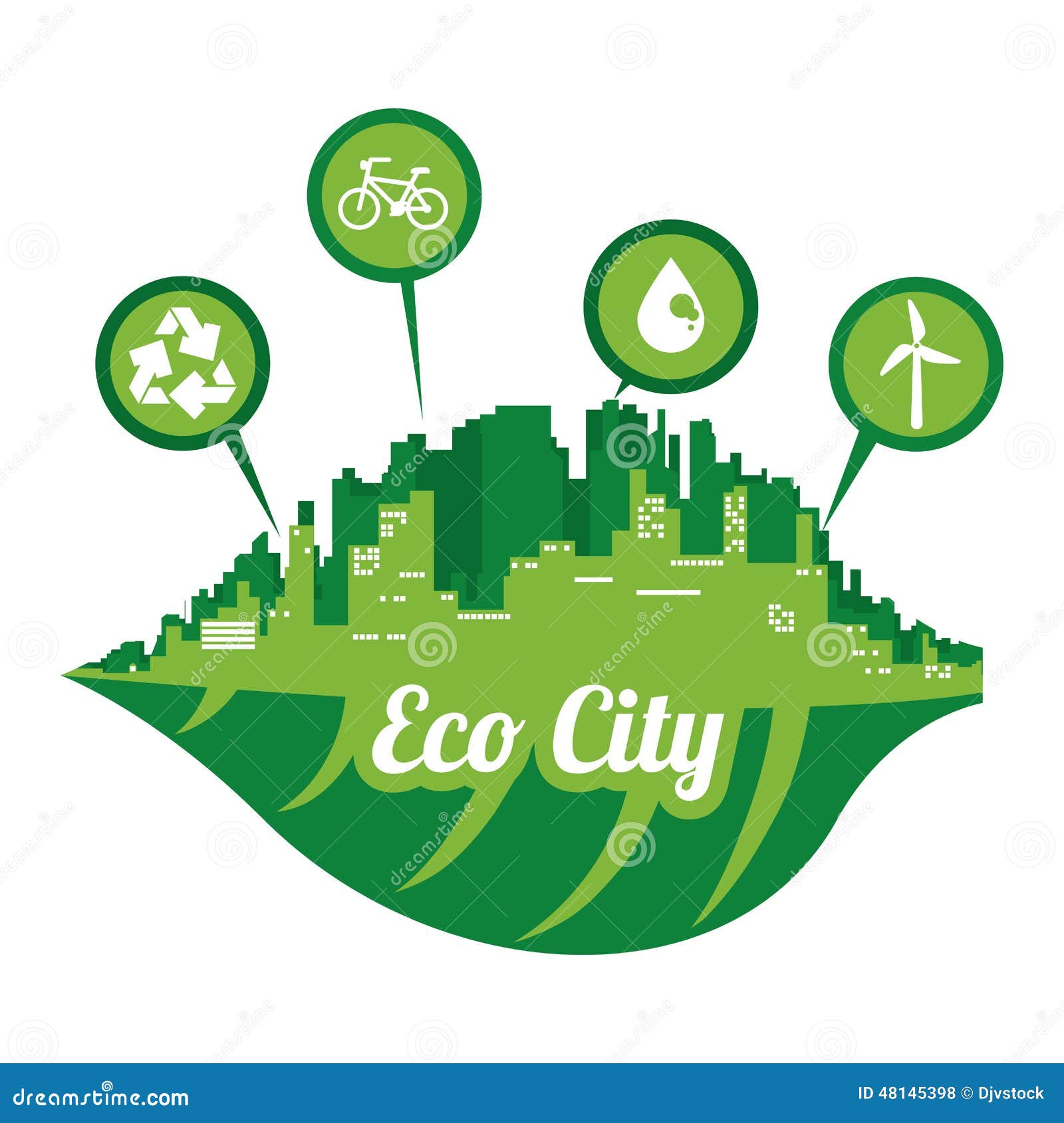 Eco City Design Vector Illustration Eps10 Graphic Stock Vector - Image ...
