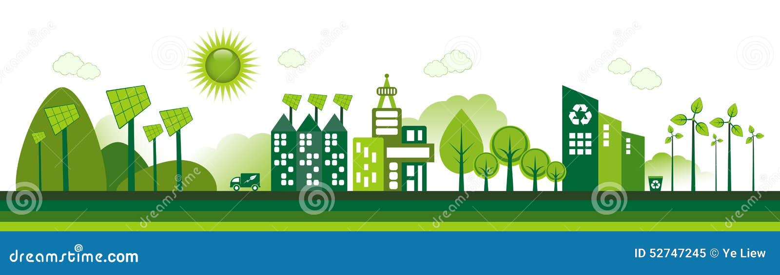 Eco City Stock Vector Illustration Of Living Energy 52747245