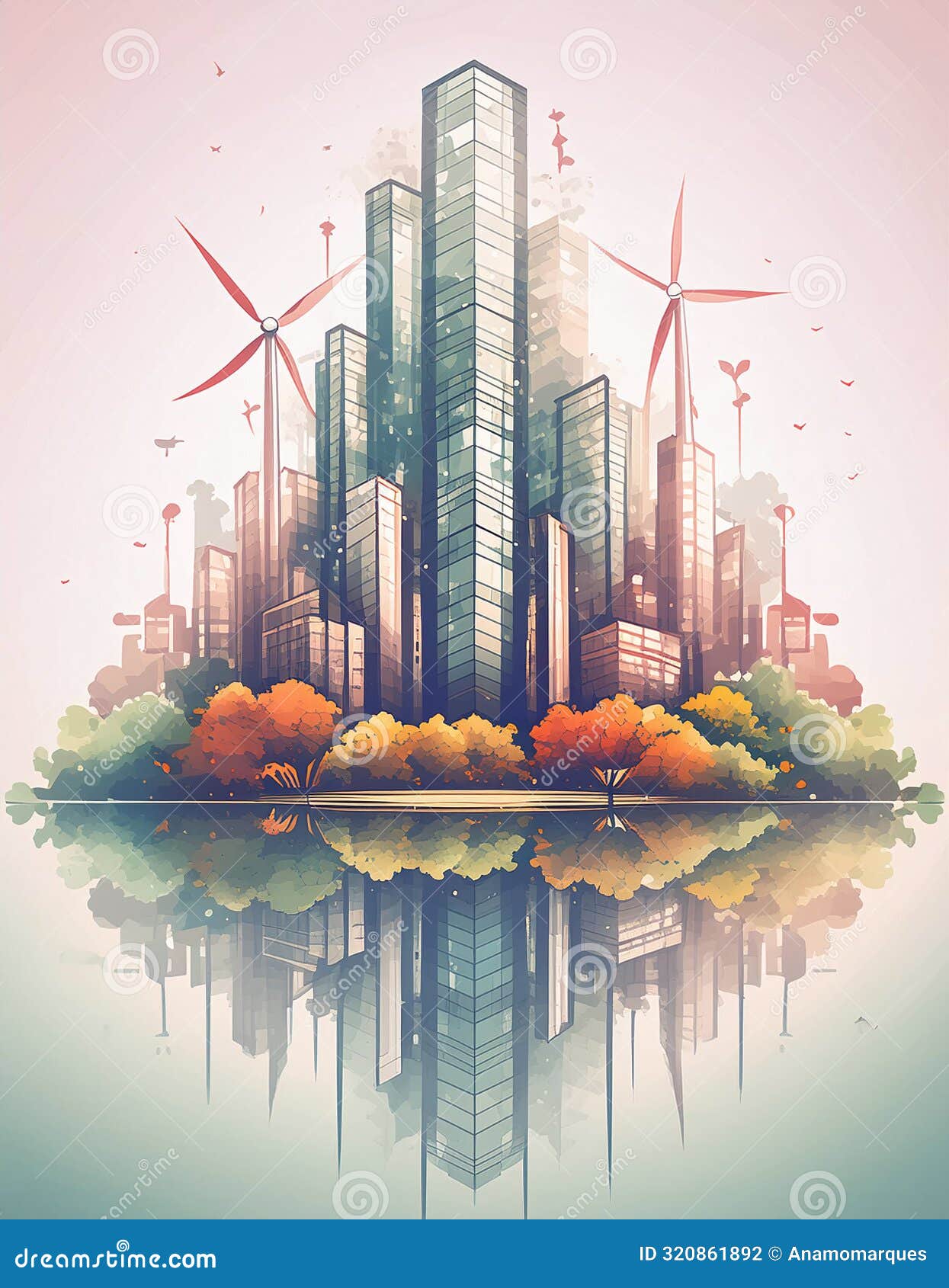 Eco City. Panorama of the Green City. Environmental Concept Stock ...