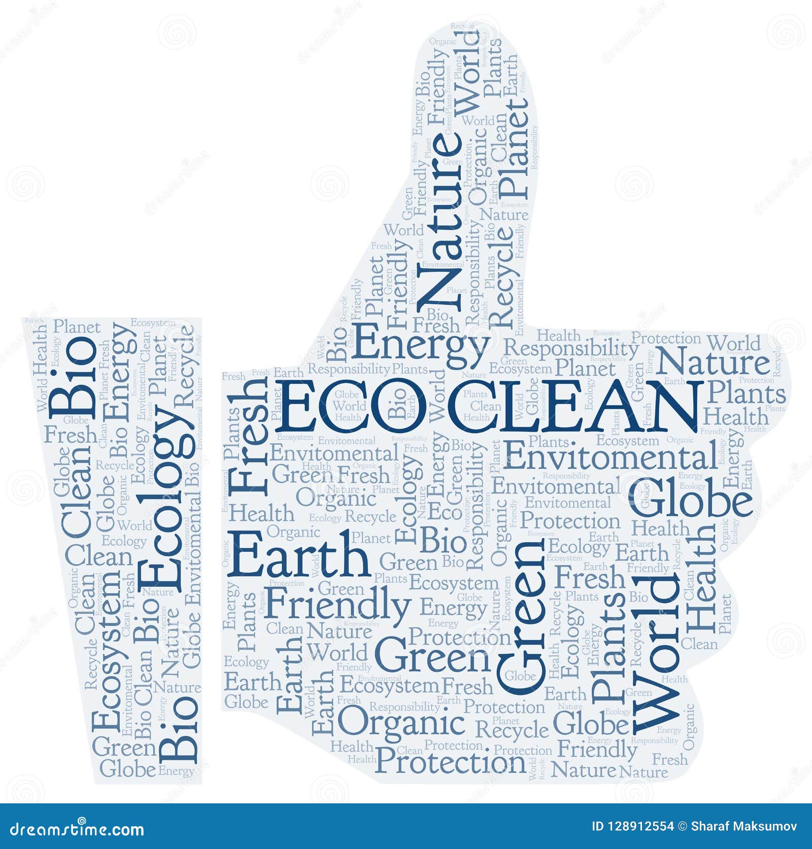Eco Clean word cloud. stock illustration. Illustration of earth - 128912554
