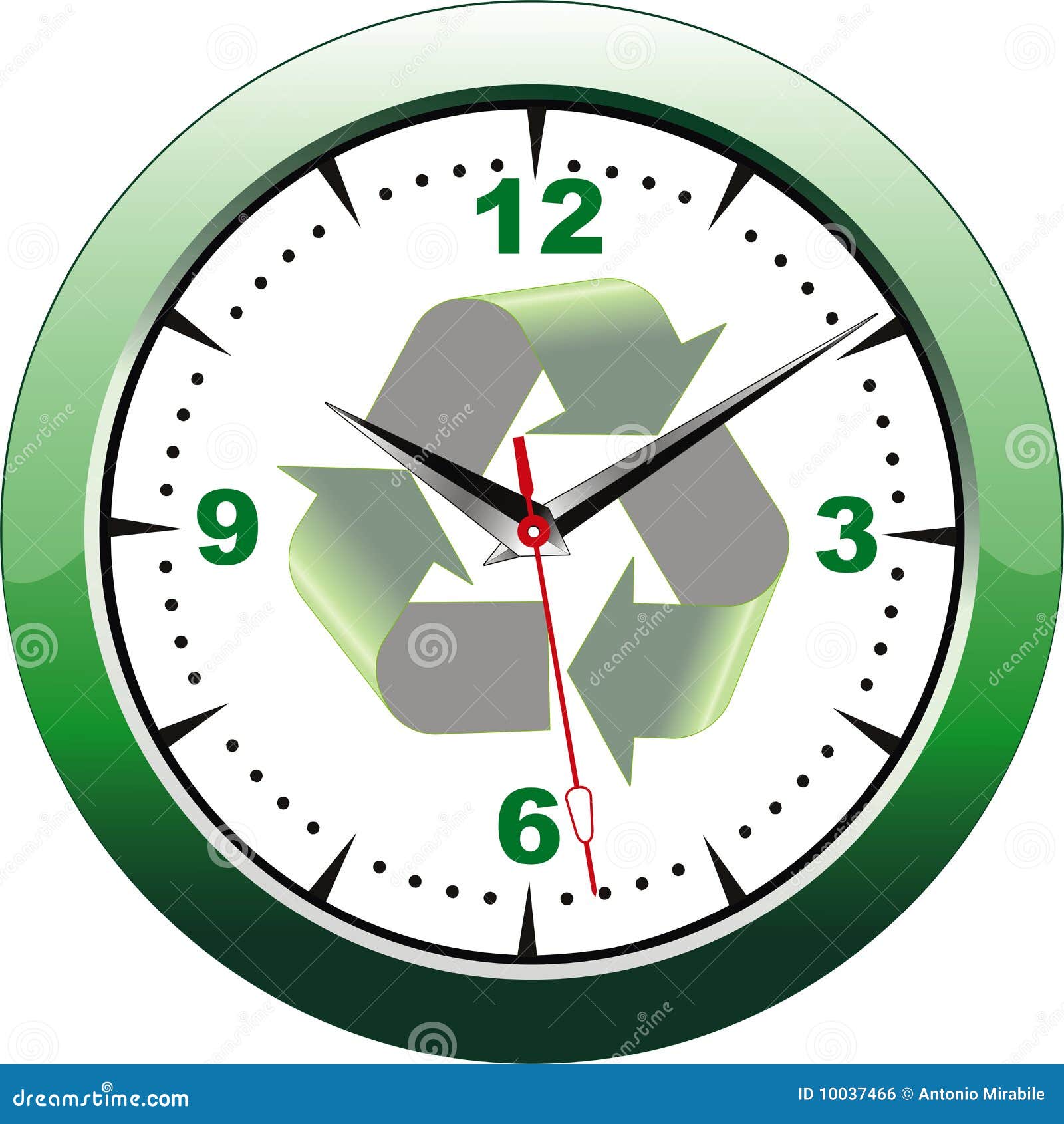 Eco clock stock vector. Illustration of conservation - 10037466