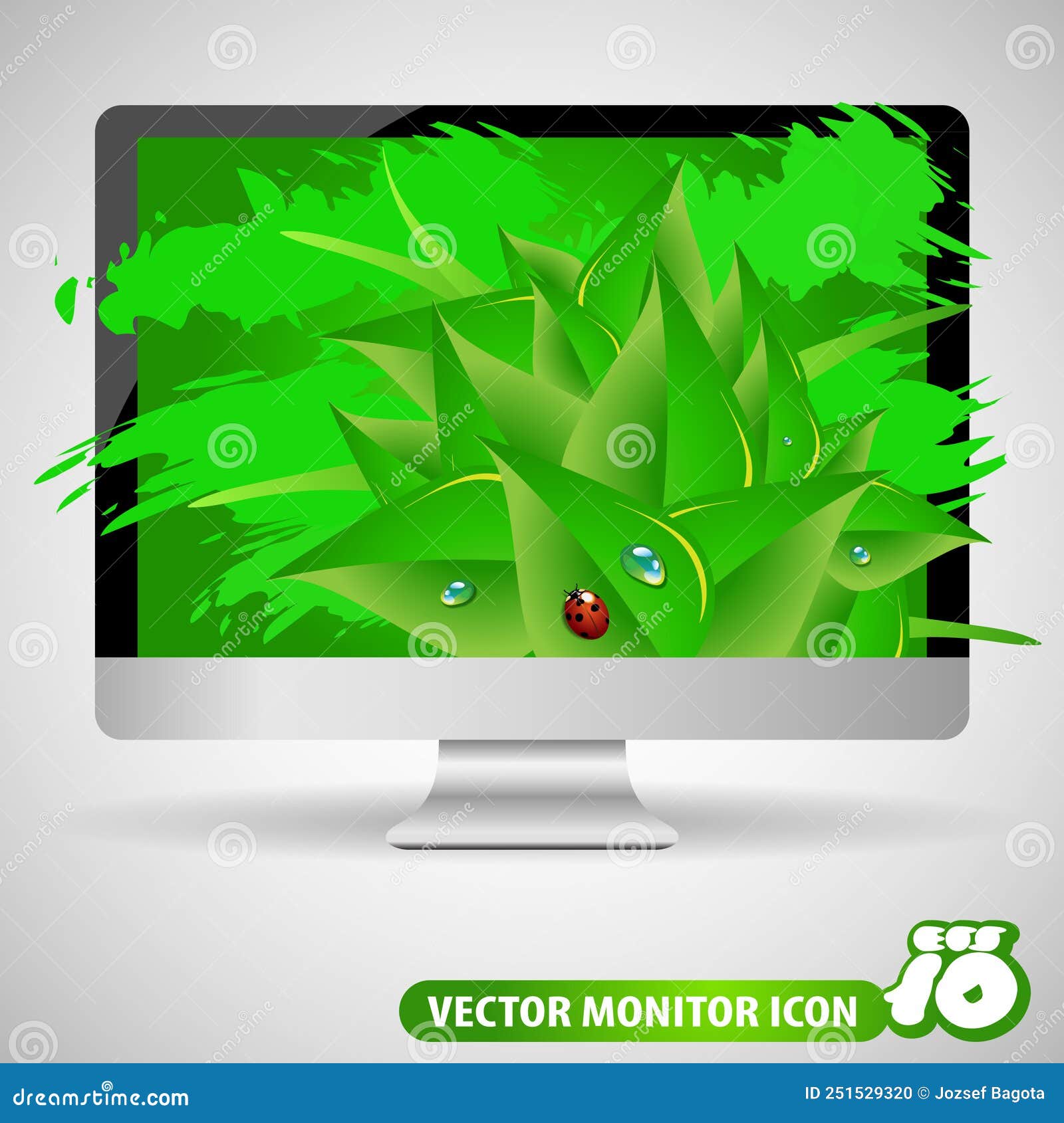 Eco Computer Screen - Monitor Illustration Stock Vector - Illustration ...