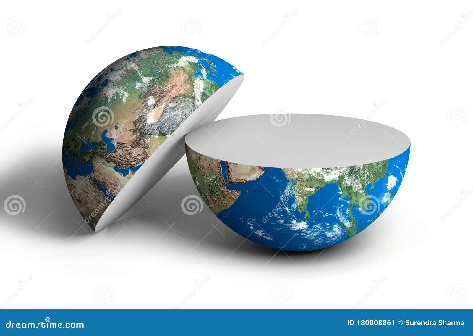 Divided Planet on Two Half, Divided Earth on Two Half, 3d Illustration ...