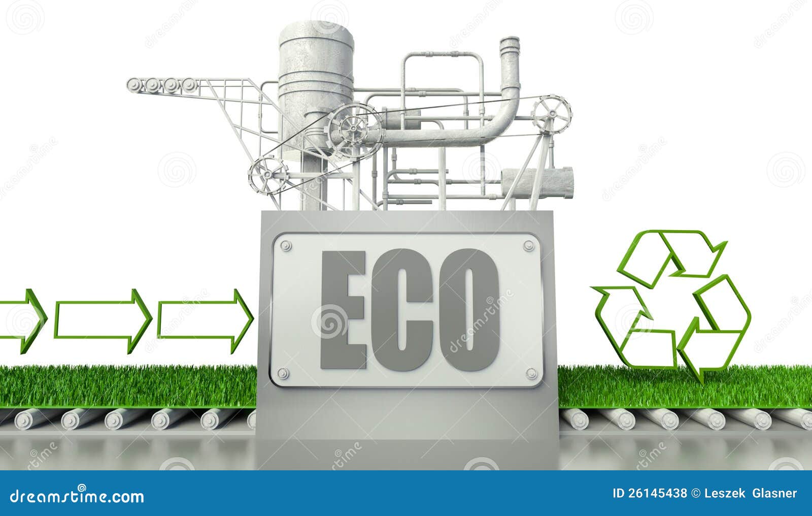 Eco Concept with Recycle Symbol and Arrow Stock Illustration ...