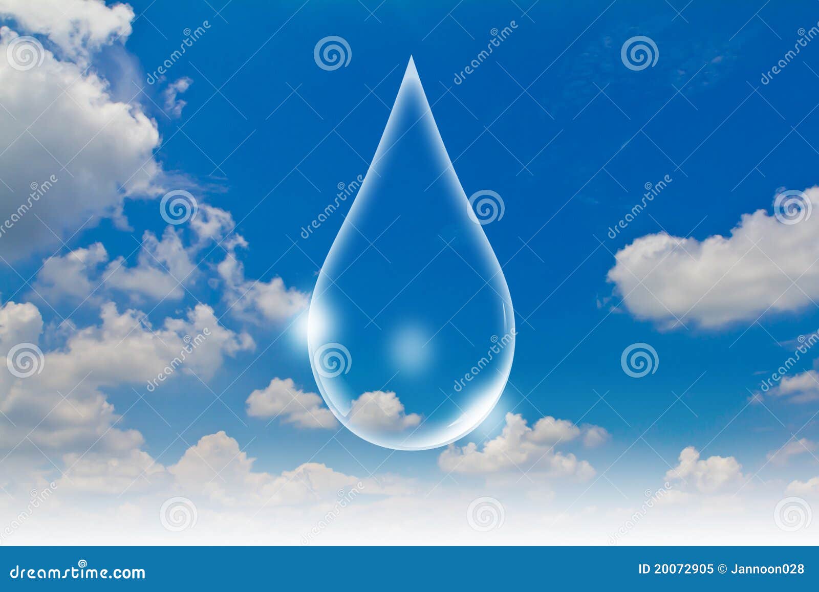 Eco Concept : Water Drop in the Sky Stock Image - Image of playful ...