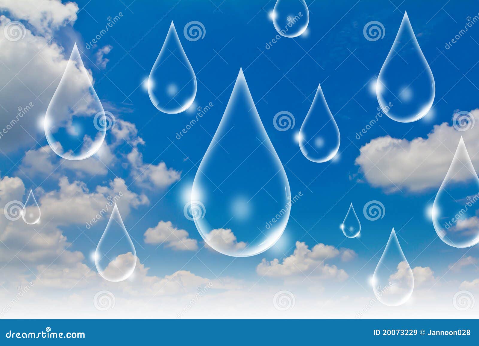 Eco Concept : Water Drop in the Sky Stock Image - Image of playful ...