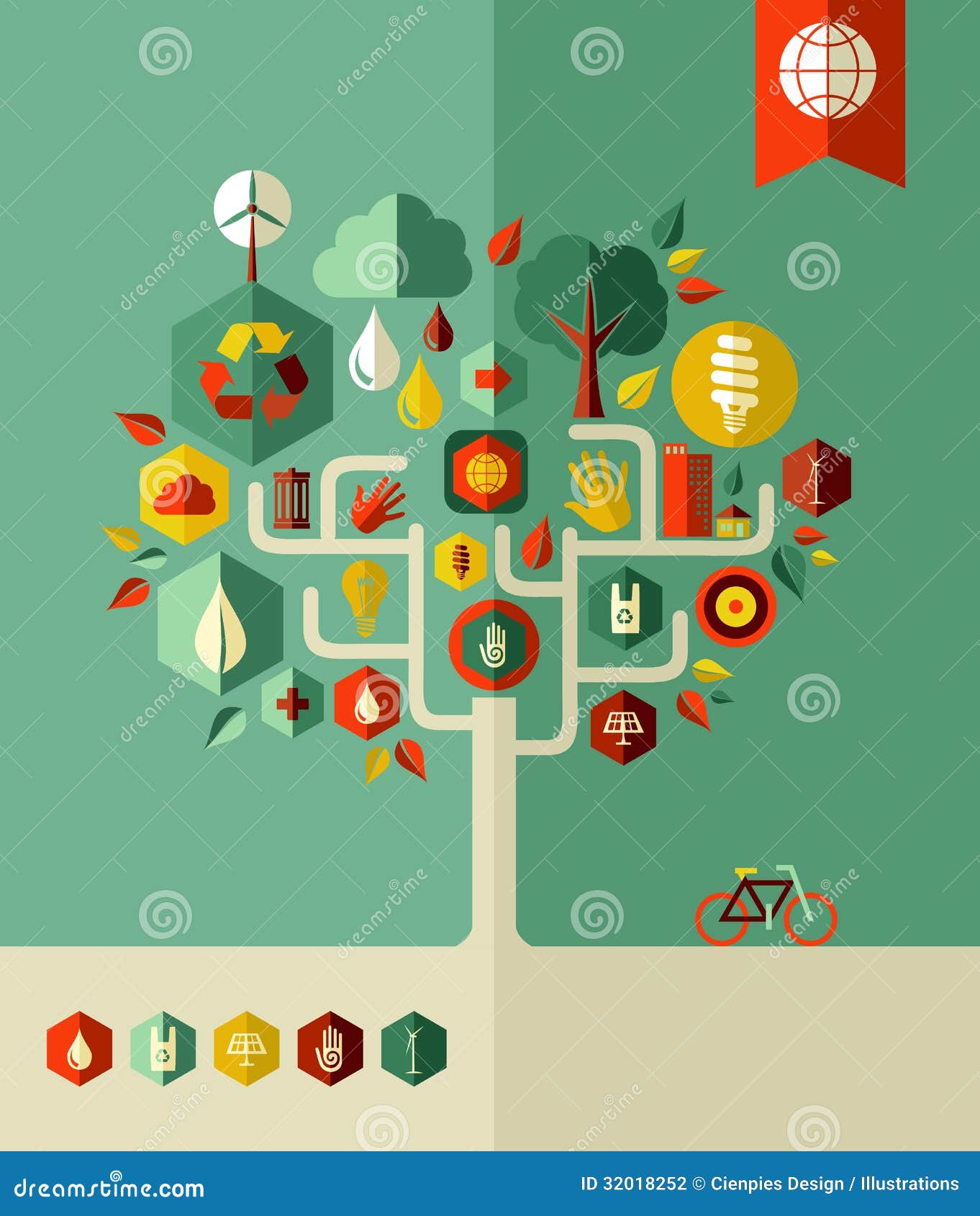 Eco conservation city tree stock vector. Illustration of ecology - 32018252