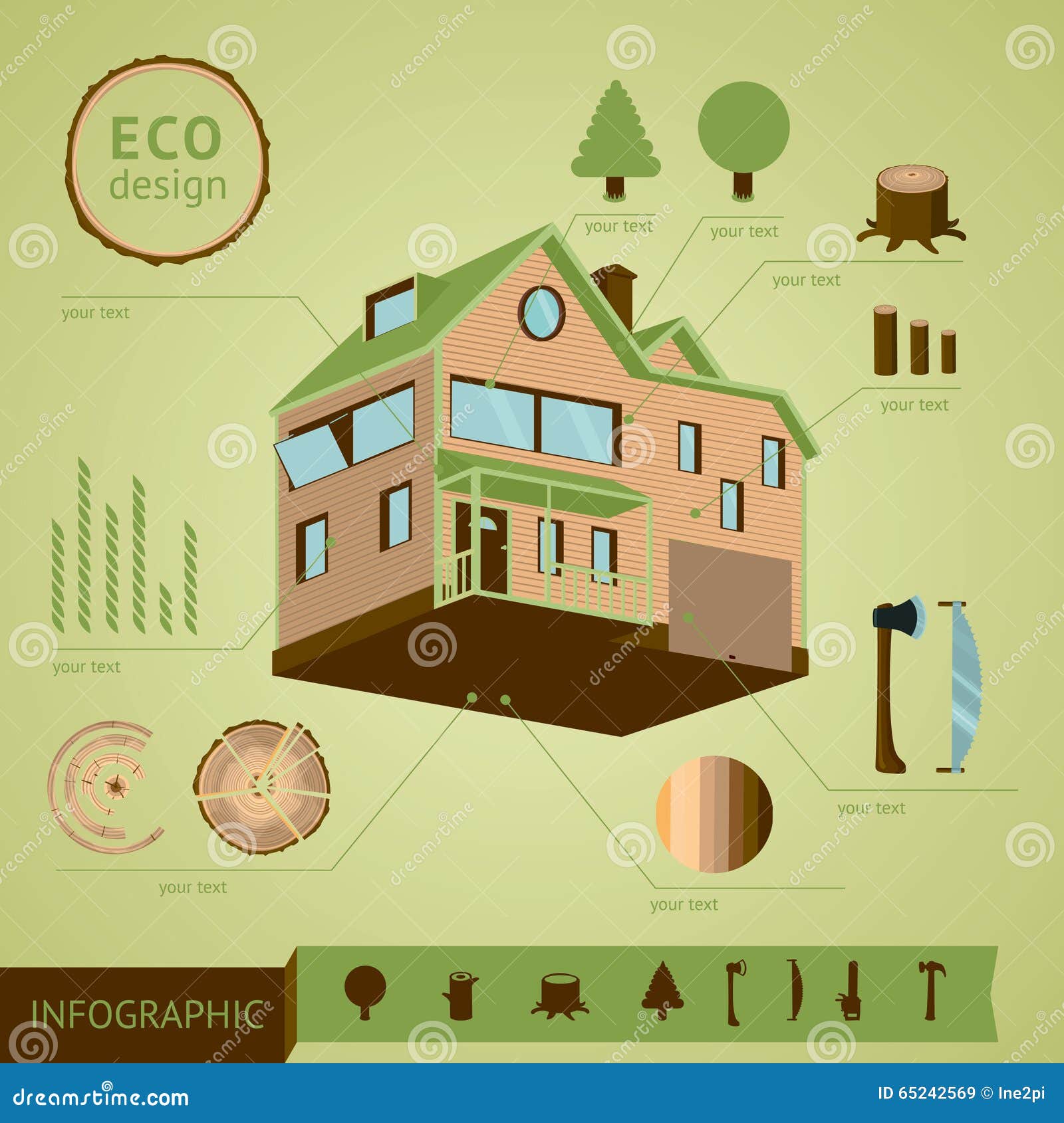 Eco design stock vector. Illustration of firewood, data - 65242569