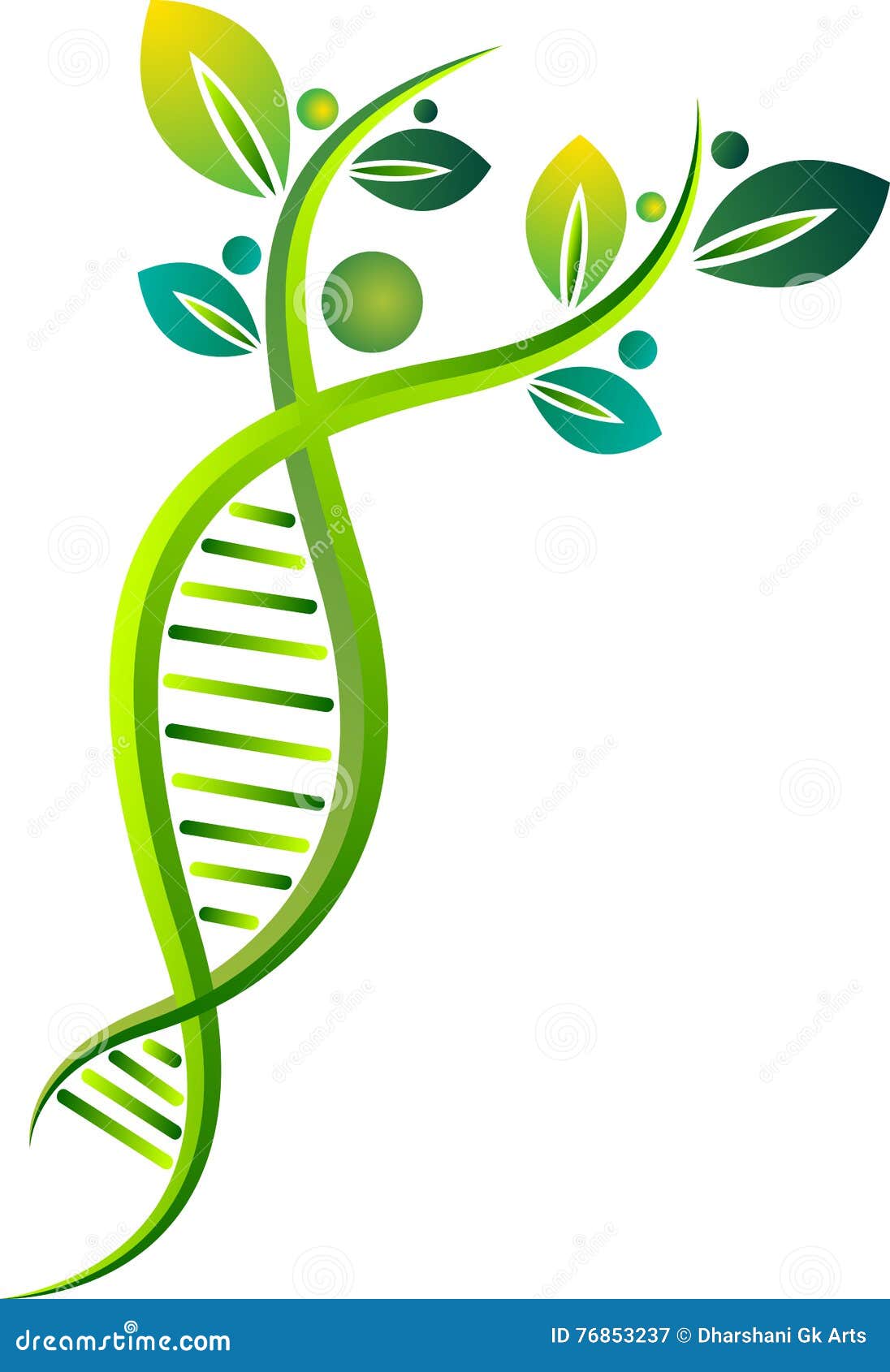 Eco DNA logo stock vector. Illustration of emblem, plant - 76853237