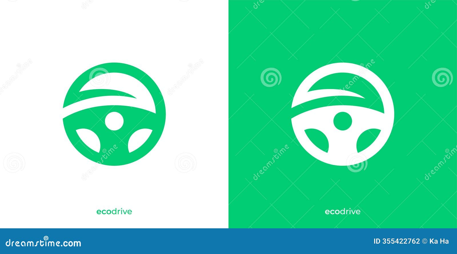 Simple Eco Drive Logo. Steer Wheel and Leaf or Road Graphic Icon Stock ...