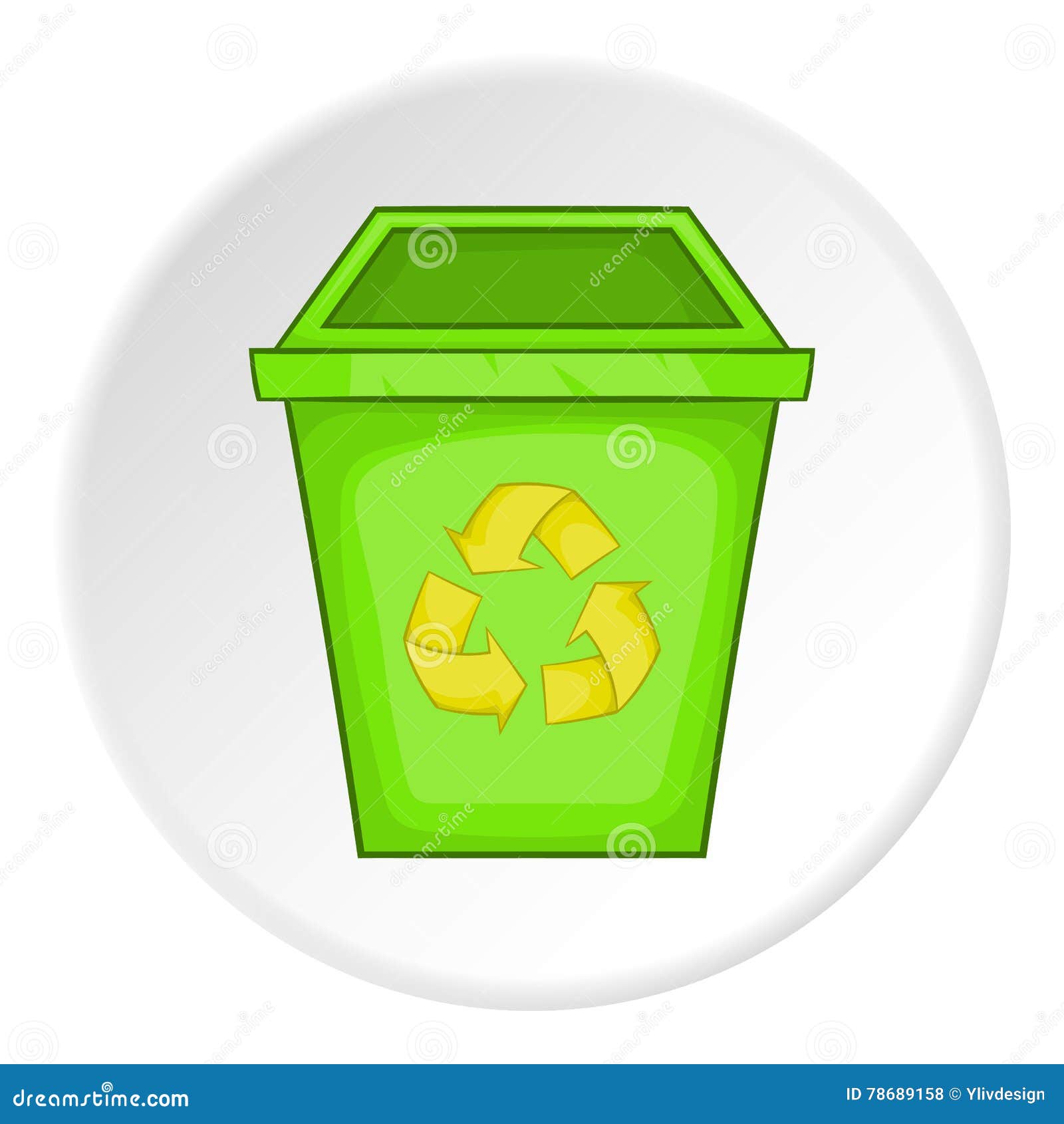 Eco Dustbin Icon, Cartoon Style Stock Vector - Illustration of green ...