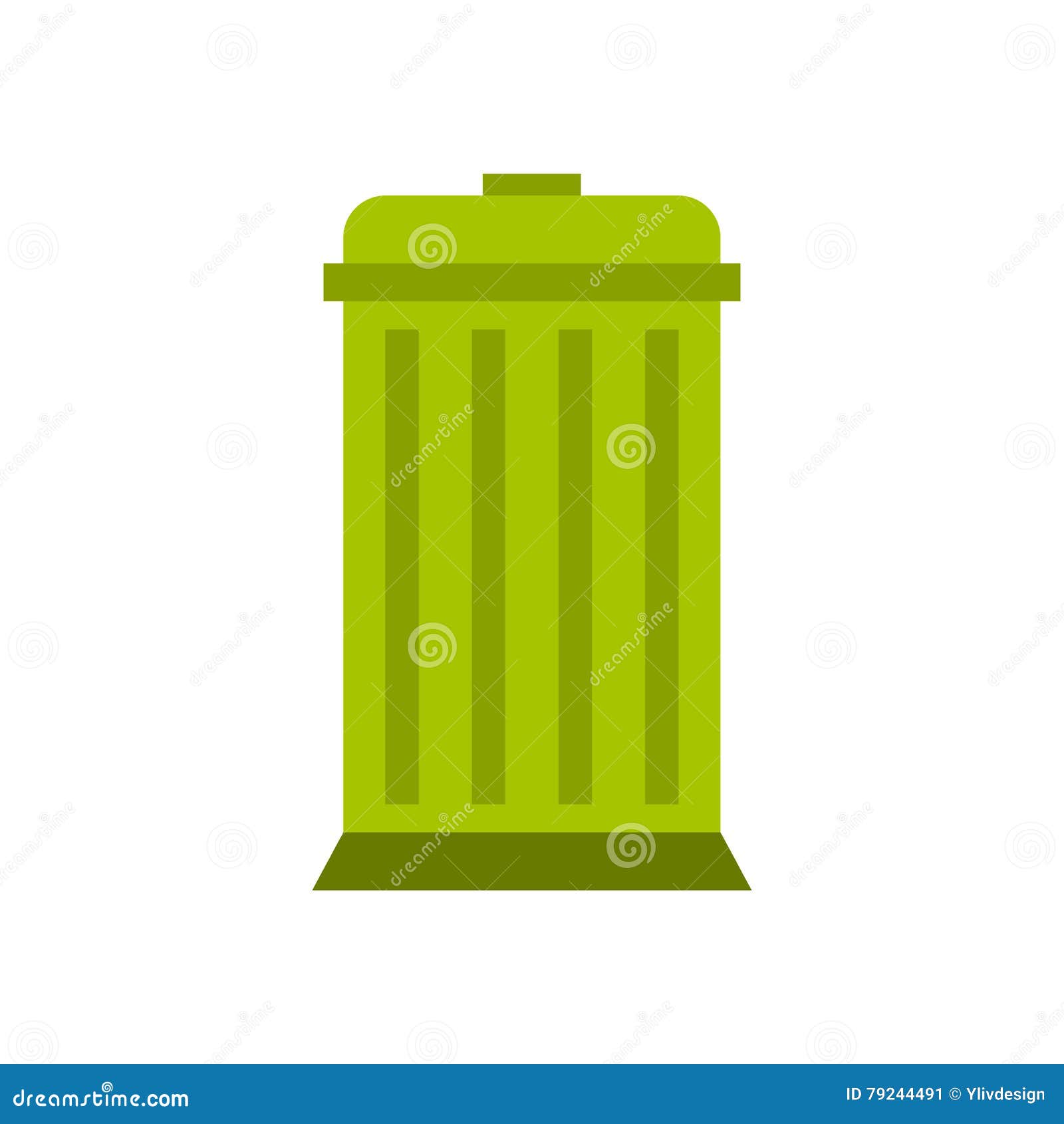 Eco Dustbin Icon, Flat Style Stock Vector - Illustration of recyclable ...