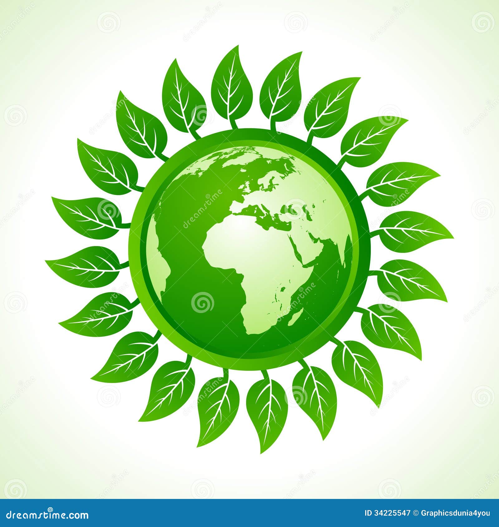 Eco Earth Inside the Leaf Background Stock Vector - Illustration of ...