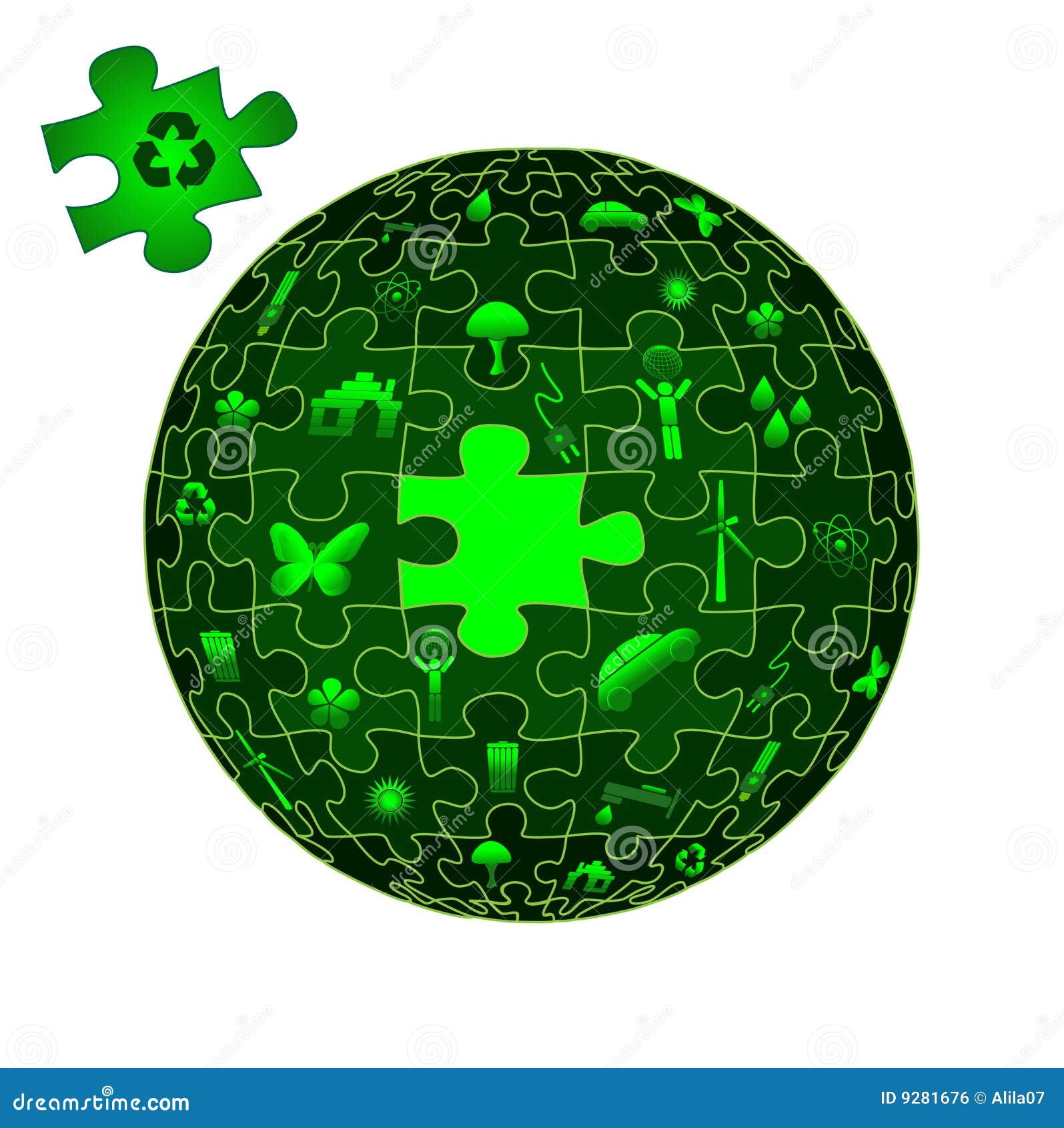 Eco Earth in puzzle pieces stock vector. Illustration of environment ...