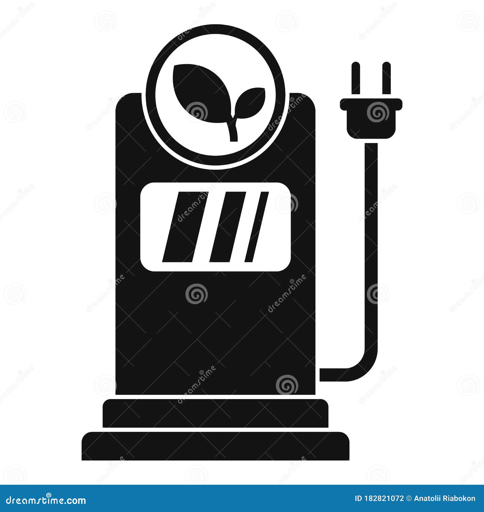 Electrical Refueling Station Icon, Outline Style Vector Illustration ...