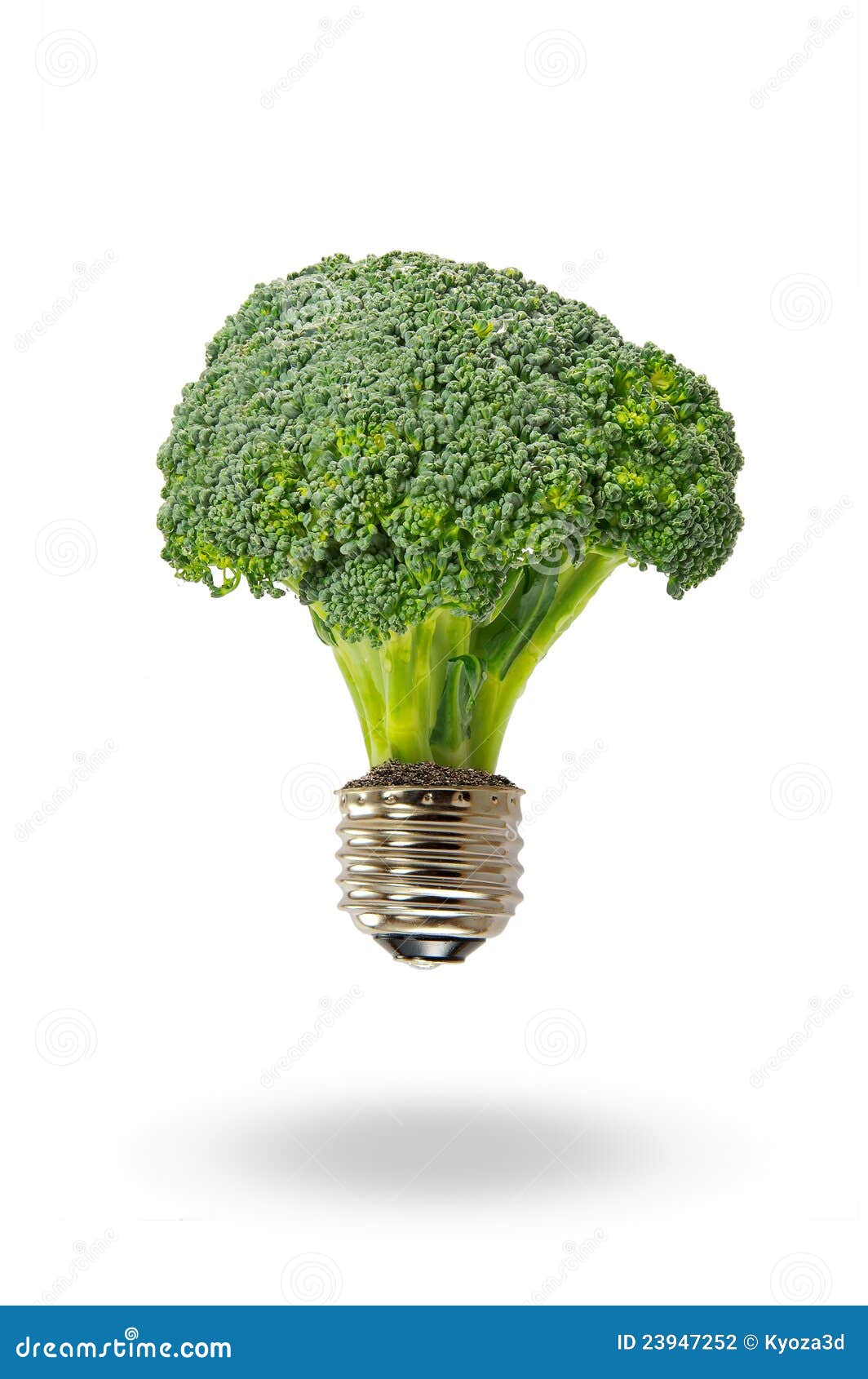Eco Energy with Broccoli Lamp Stock Photo - Image of light ...