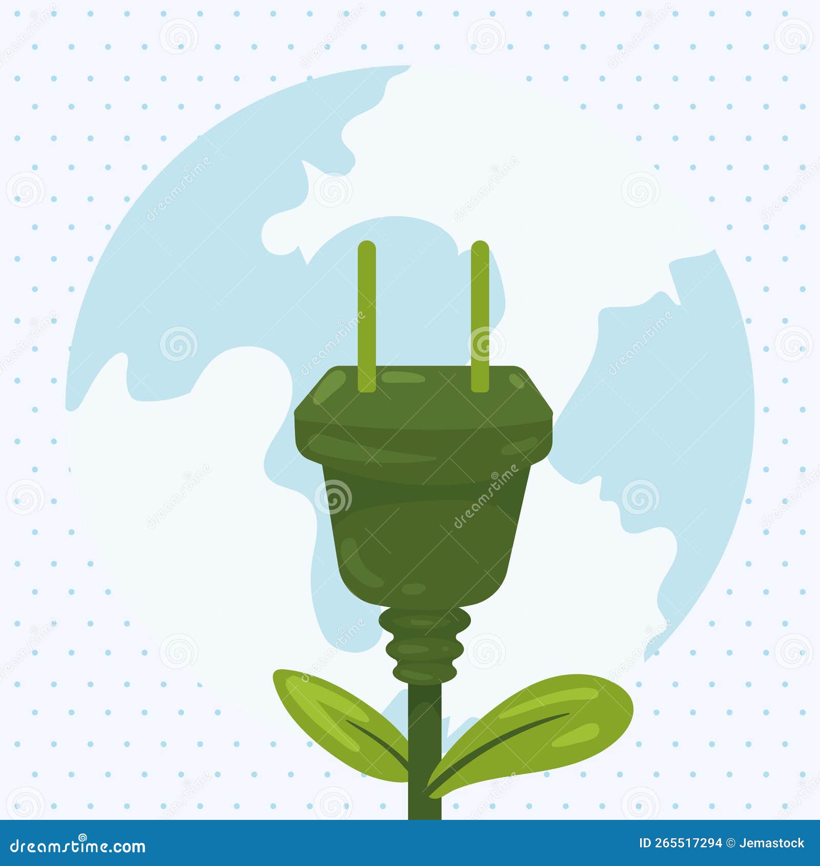 Eco energy plug with earth stock vector. Illustration of connector ...