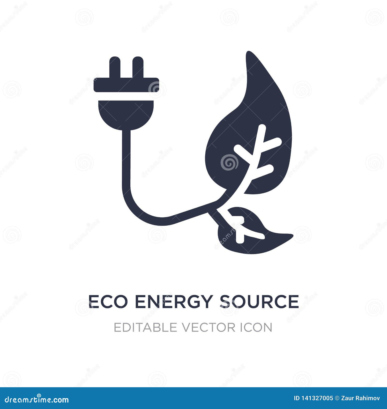 Eco Energy Source Icon on White Background. Simple Element Illustration ...