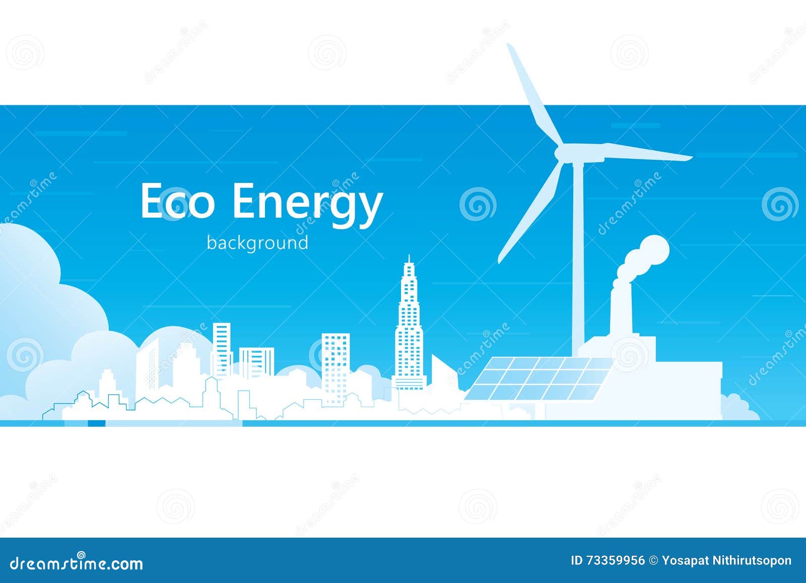 Eco energy stock vector. Illustration of factory, panel - 73359956