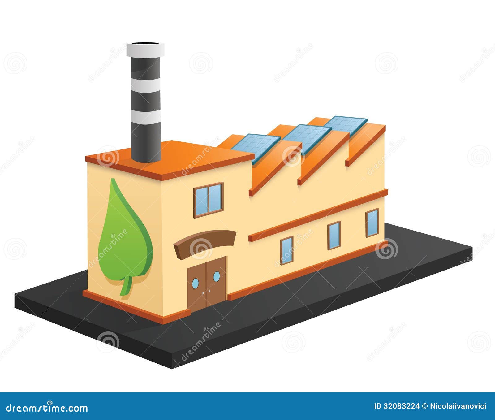 Eco fabrik vektor illustrationer. Illustration av exponeringsglas ...