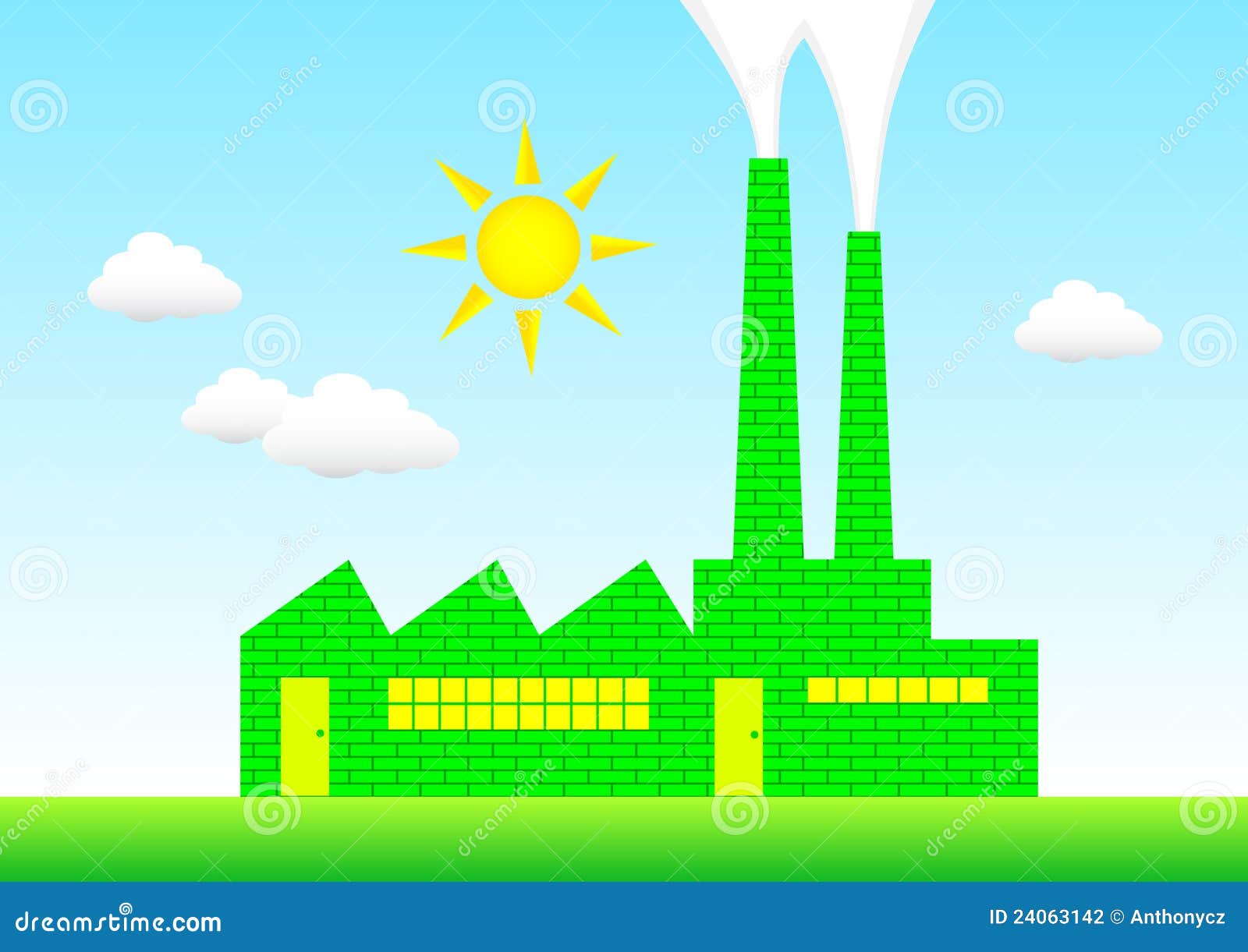 Eco factory stock vector. Illustration of green, ecological - 24063142