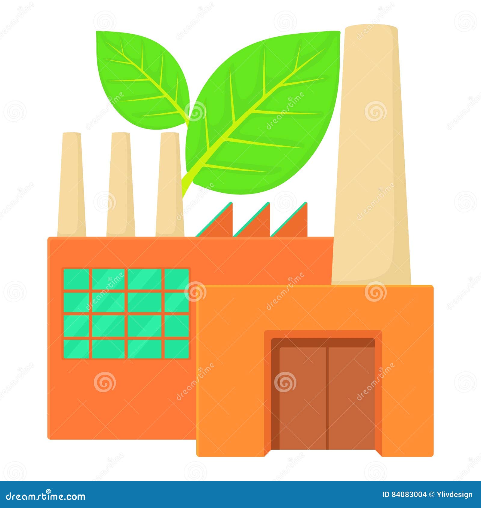 Eco Factory Icon, Cartoon Style Stock Vector - Illustration of ...