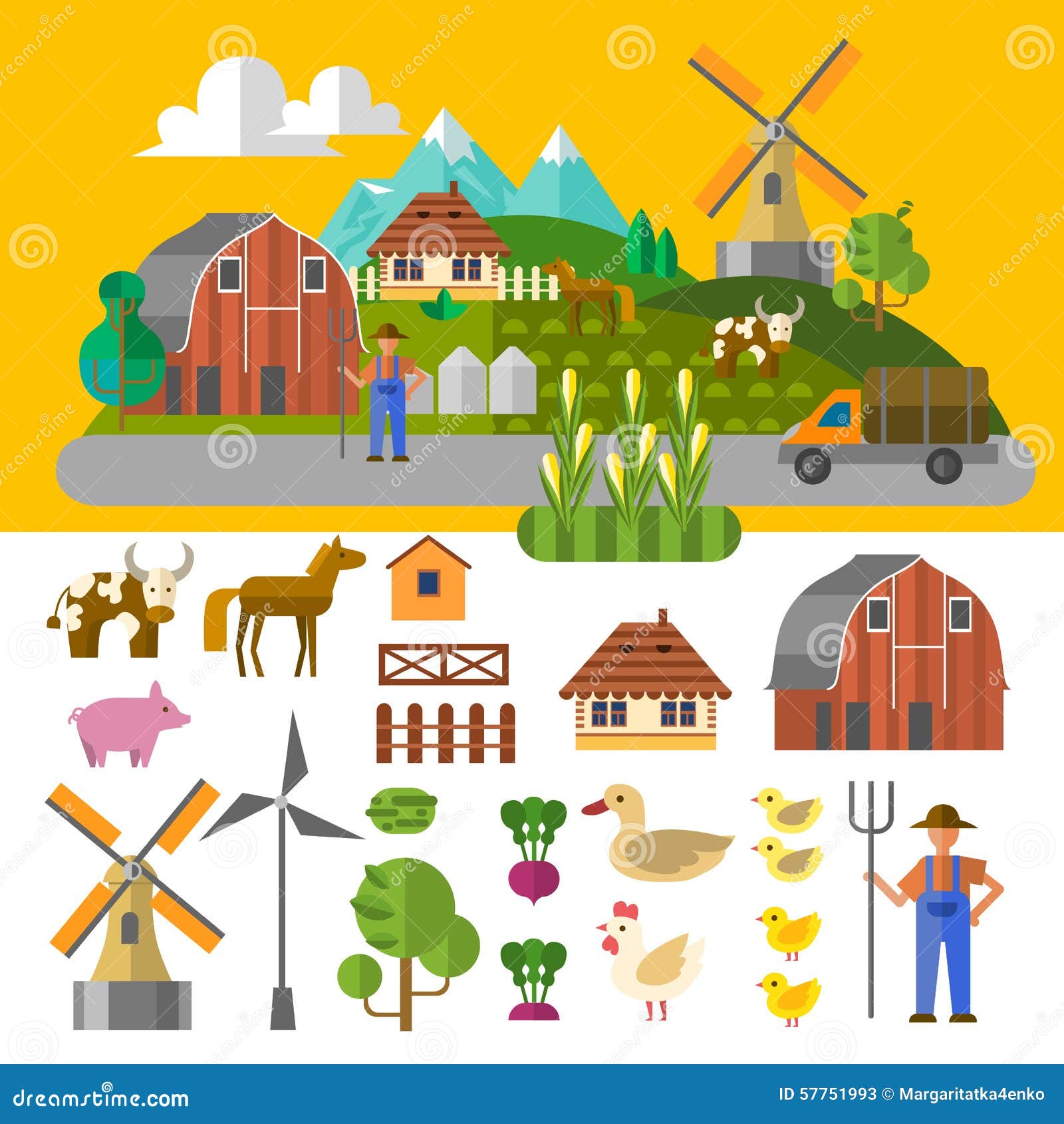 Eco farm stock vector. Illustration of business, garden - 57751993