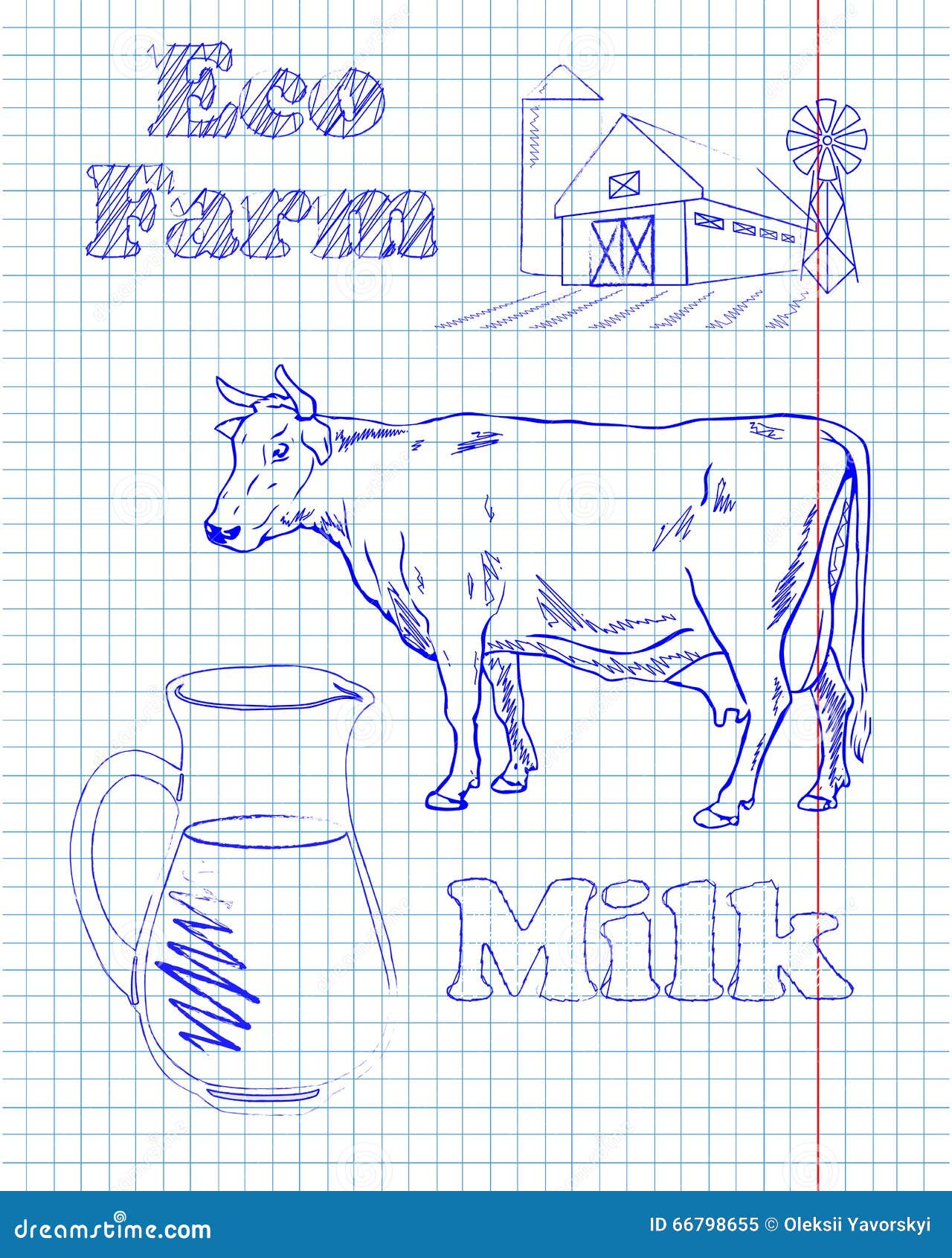 Milk Drawing Cartoon Vector | CartoonDealer.com #34334799