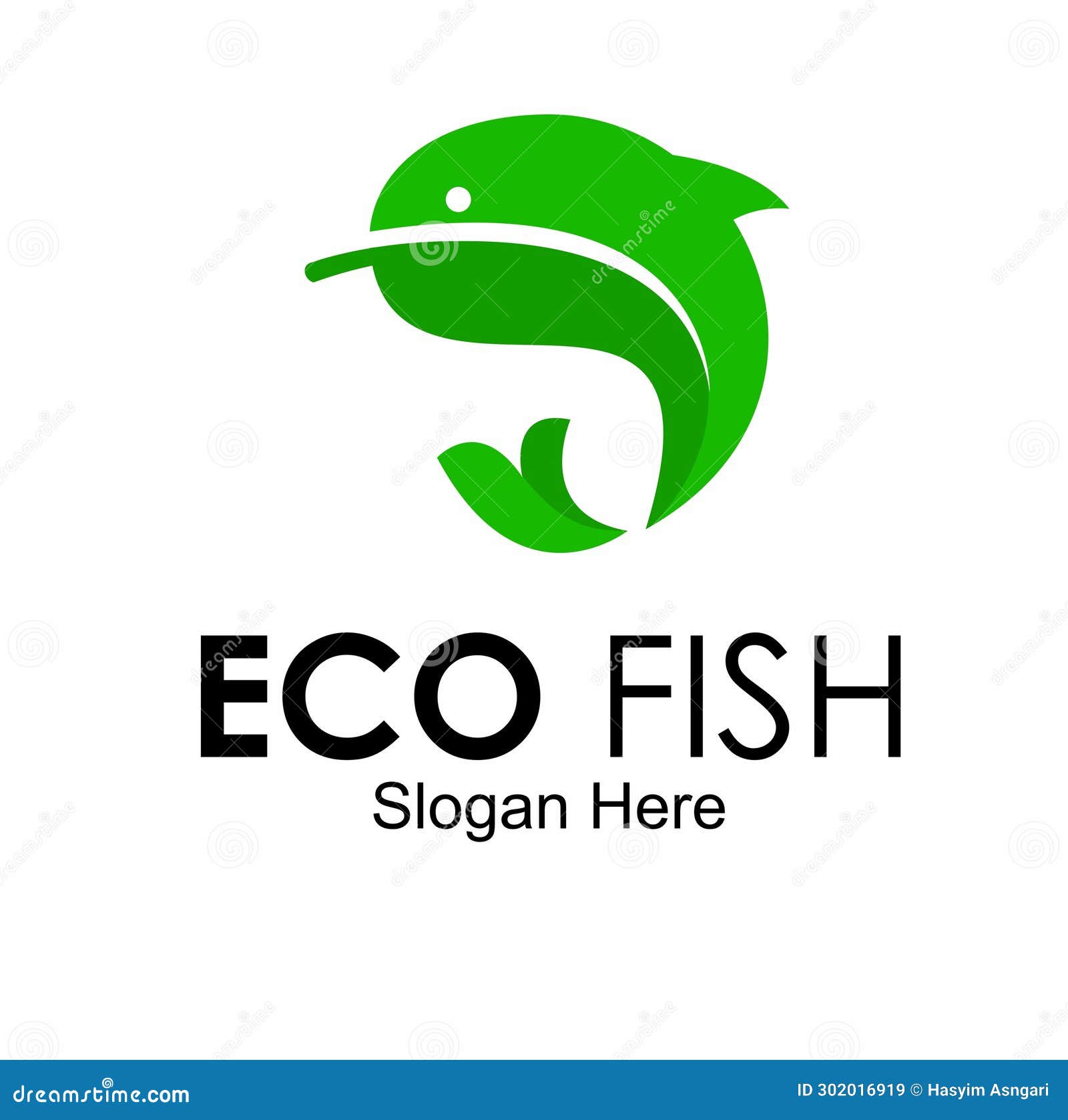 Eco Fish Logo Design Concept Stock Illustration - Illustration of ...