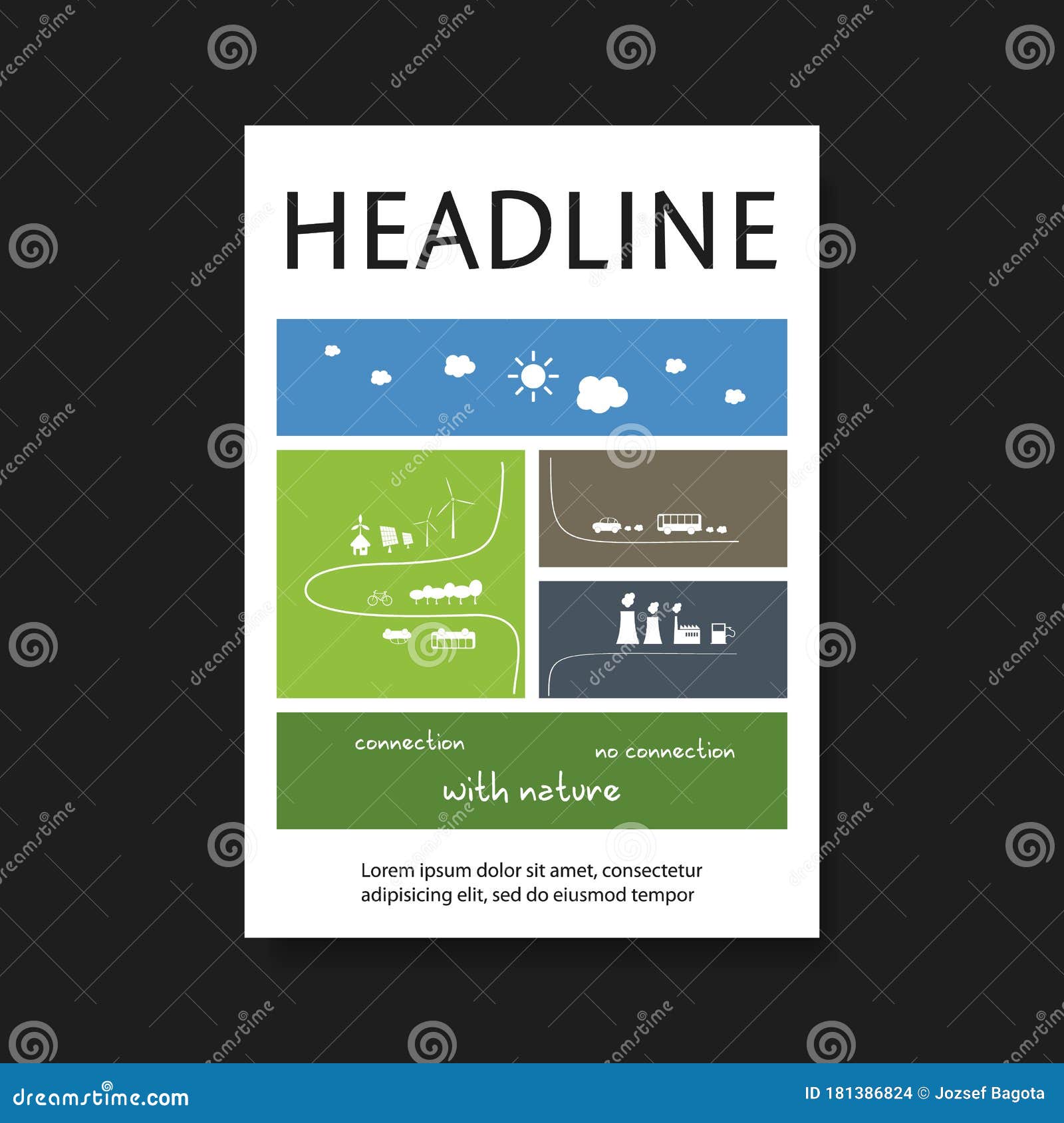 Eco Flyer Design Template - Renewable Energy Theme Stock Vector ...