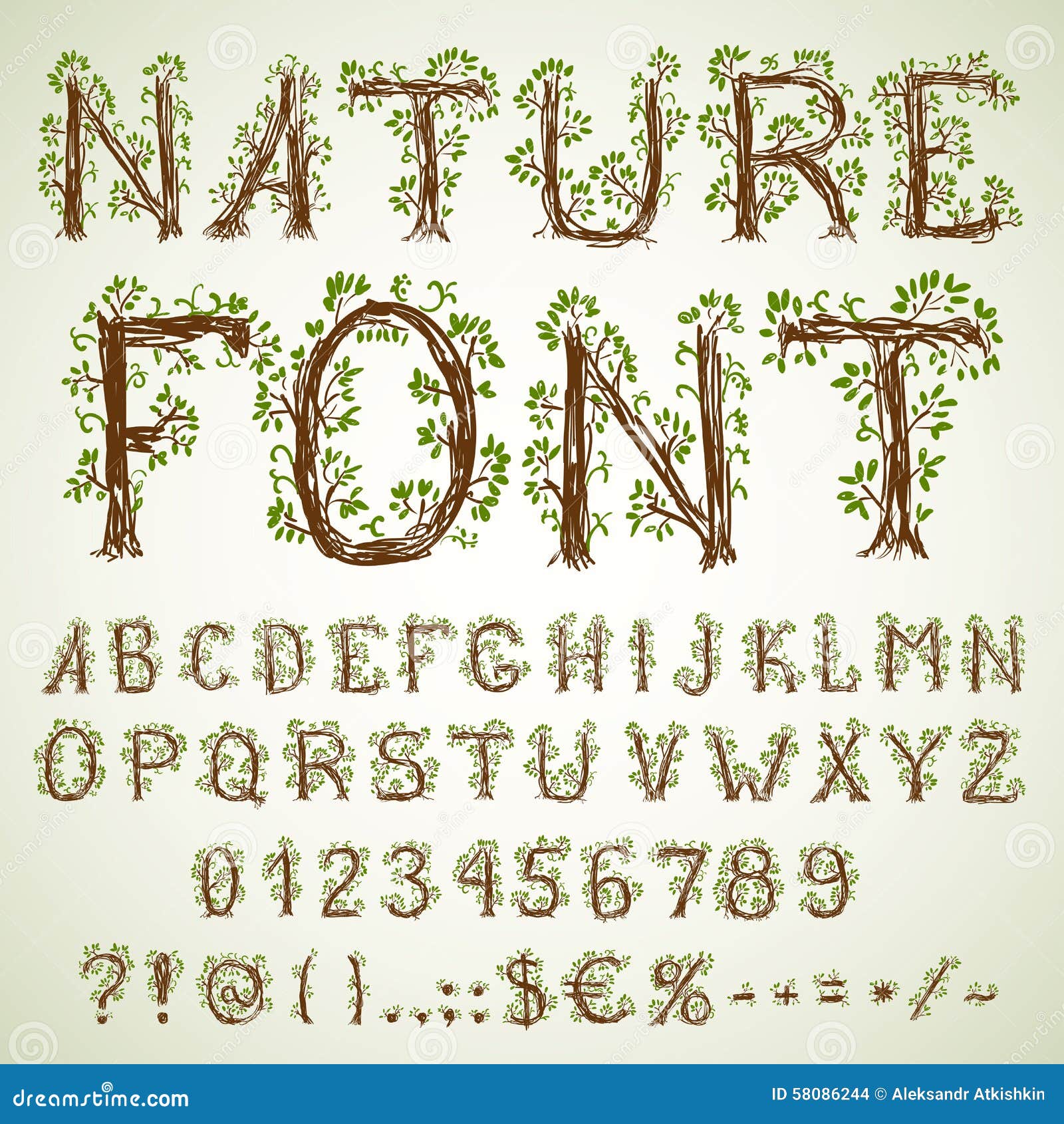 Eco font stock vector. Illustration of beautiful, decorative - 58086244