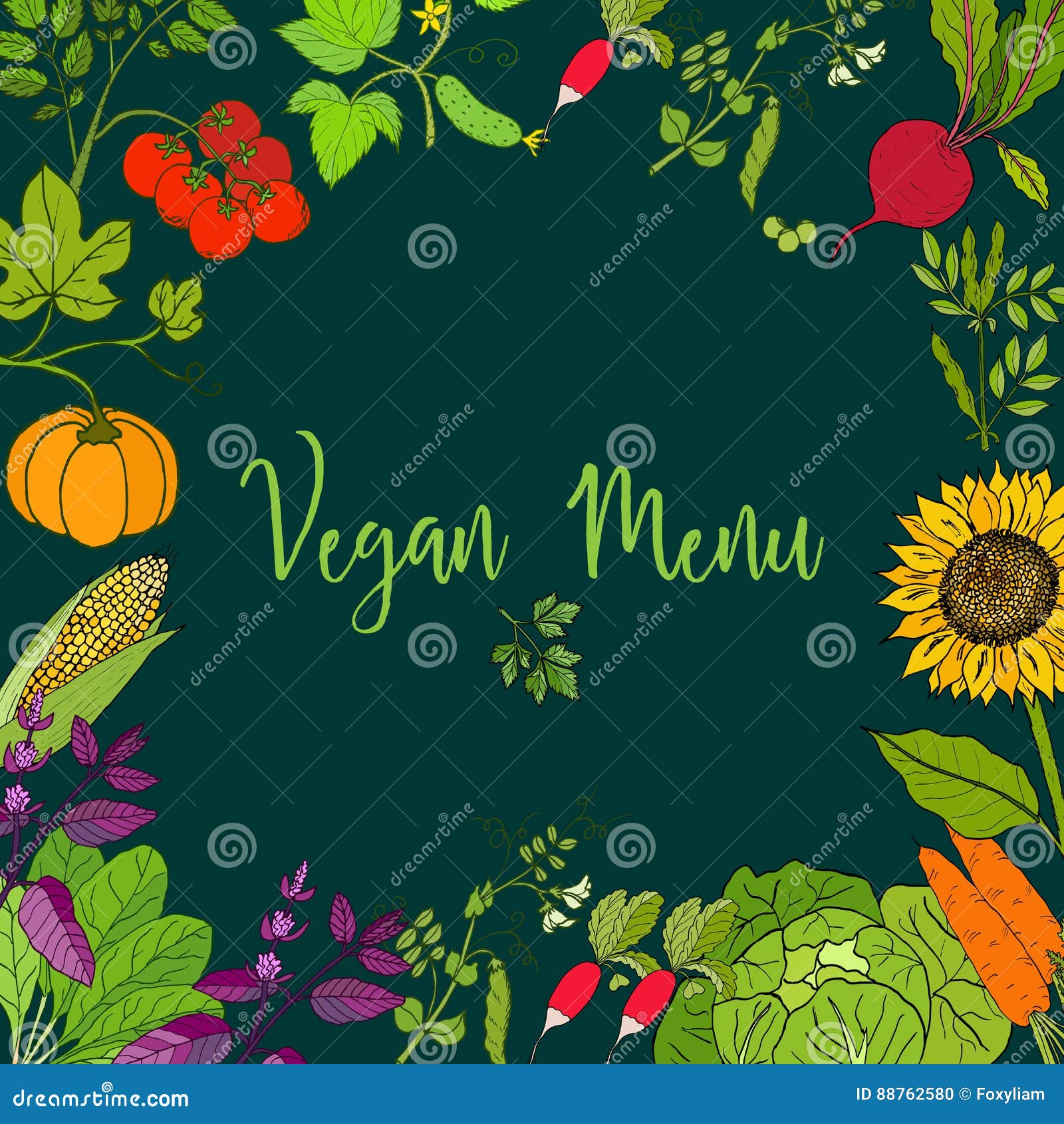 Eco food menu stock vector. Illustration of frame, ingredient - 88762580