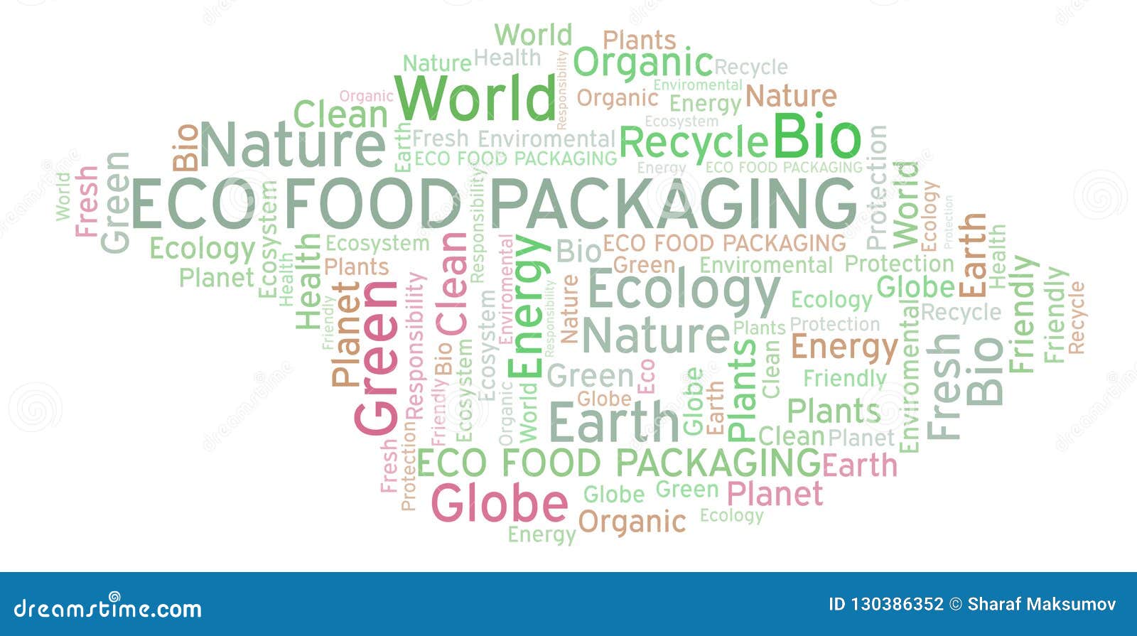Eco Food Packaging Word Cloud. Stock Illustration - Illustration of ...