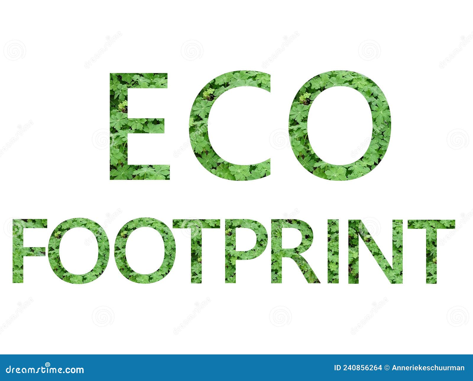 Eco Footprint Text Made with Green Letters of Geranium Stock ...