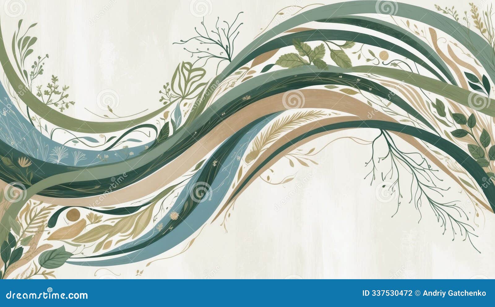 Eco-Friendly Aesthetic: Interconnected Organic Patterns in Sage, Beige ...