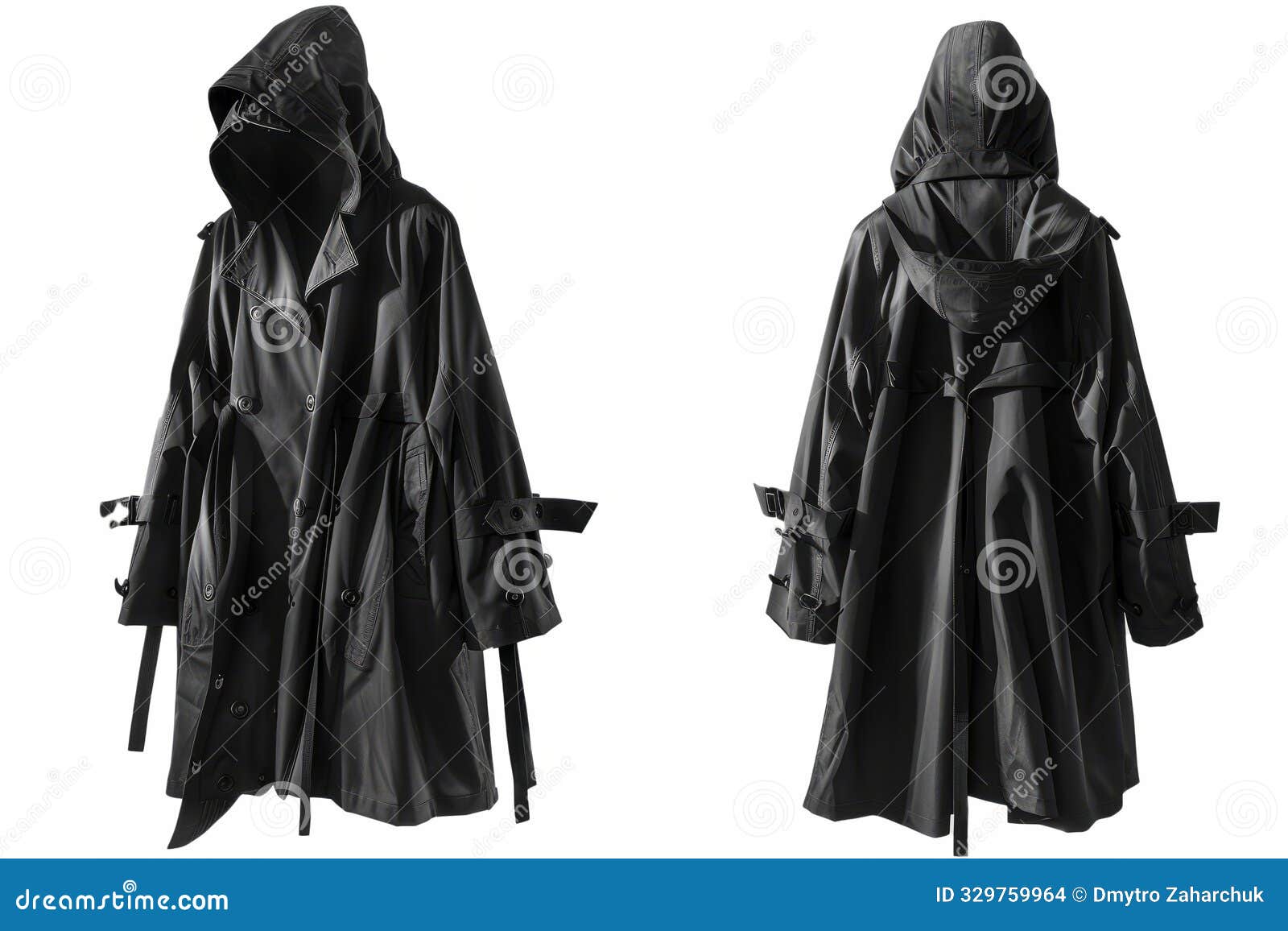 Eco-friendly Autumn Garment, Black, Front and Back View, Isolated on ...