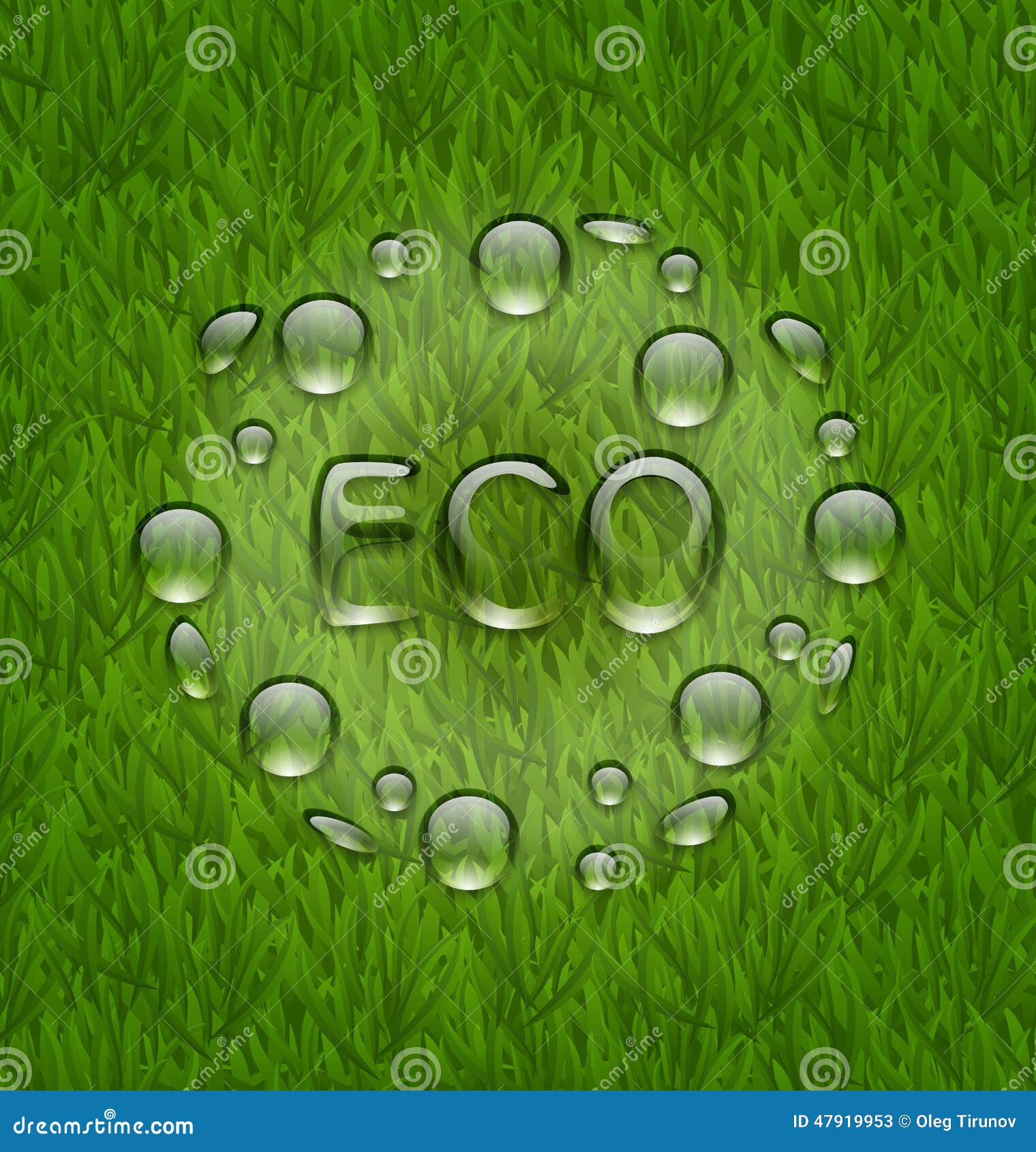 Eco Friendly Background with Water Drops on Fresh Green Grass Te Stock ...