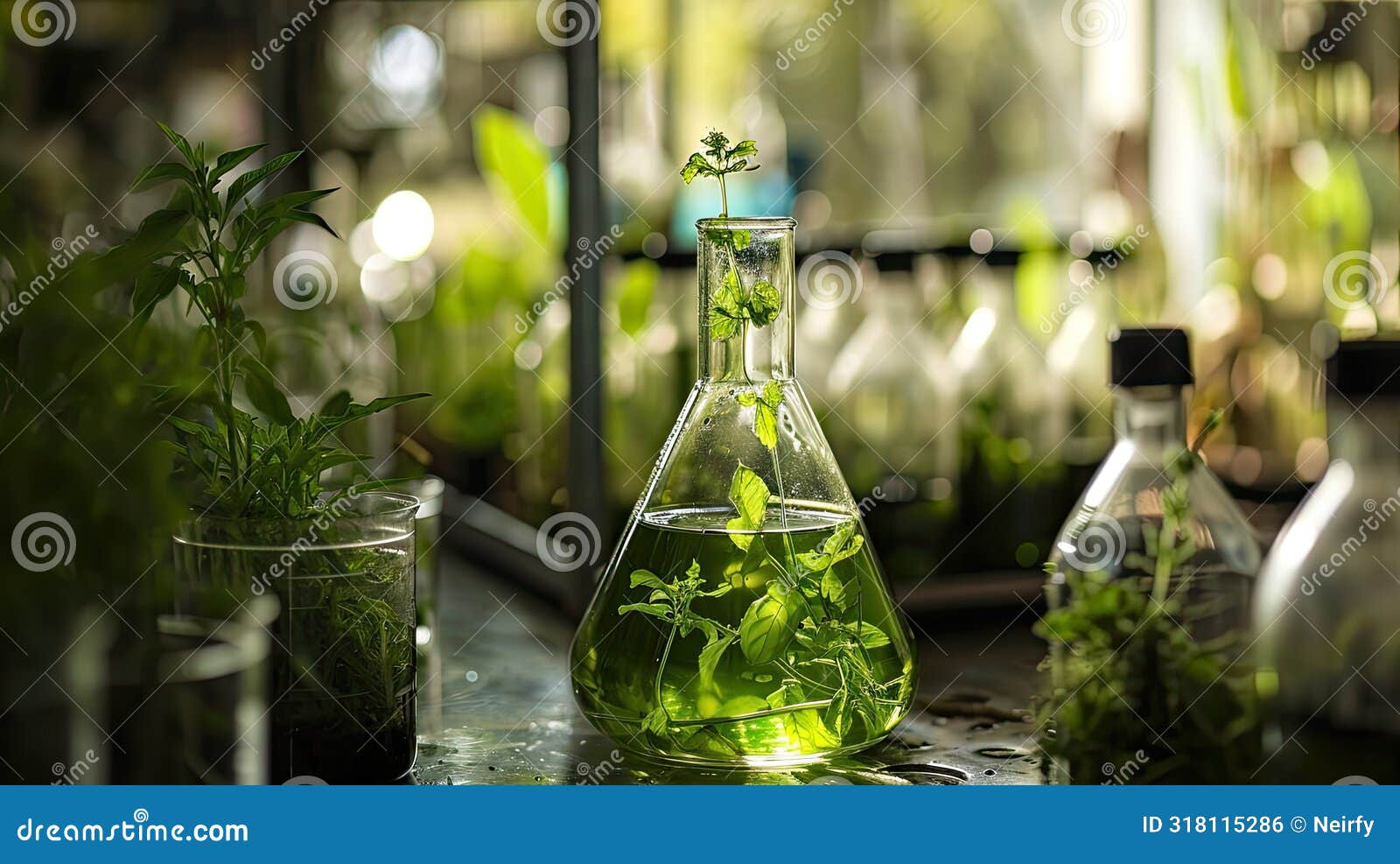 Eco-friendly Biofuel Contained in a Laboratory Flask, E-Fuel Concept ...
