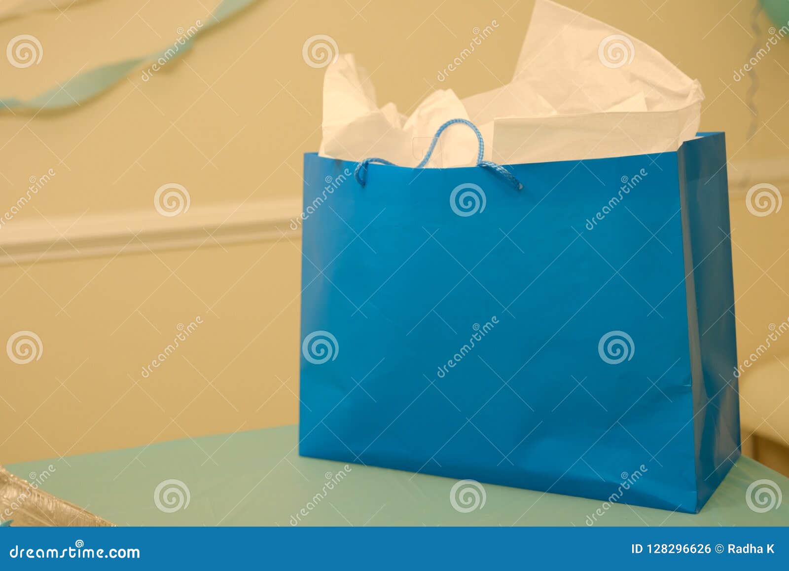 Eco Friendly Blue Paper Bag Stock Photo - Image of earth, purchase ...