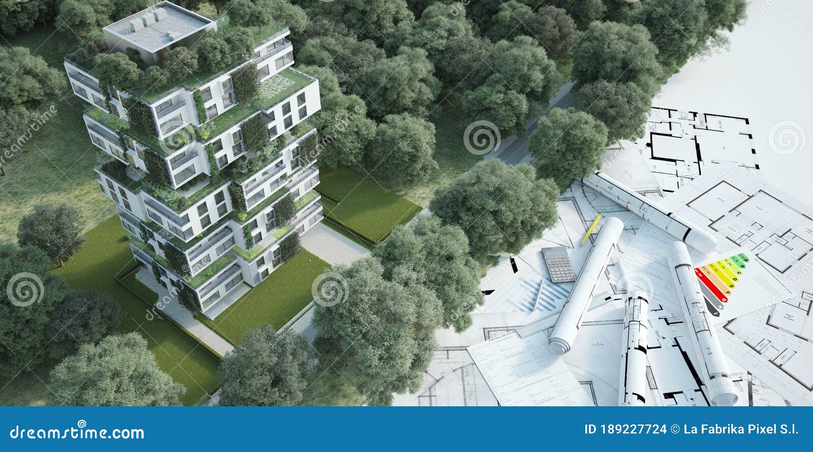 Eco Friendly Building Construction Project Stock Illustration ...