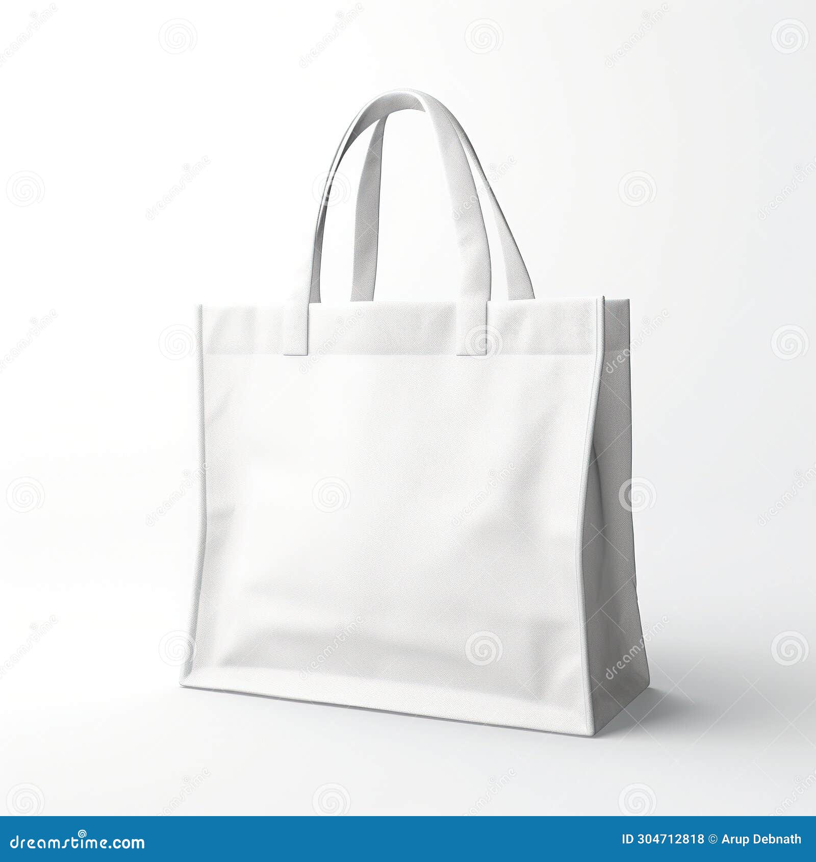 Eco-friendly Canvas Bag, Tote Bag, Front View Isolated on a White ...