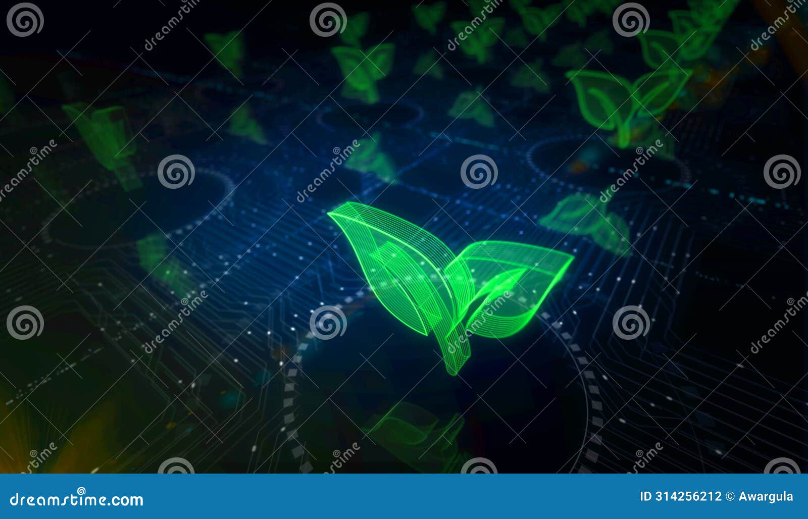 Ecology and Eco Friendly Technology Symbol Digital Concept 3d ...