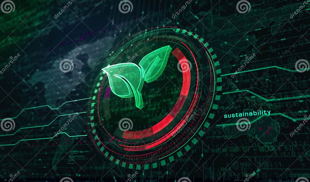 Ecology and Eco Friendly Technology Symbol Digital Concept 3d ...