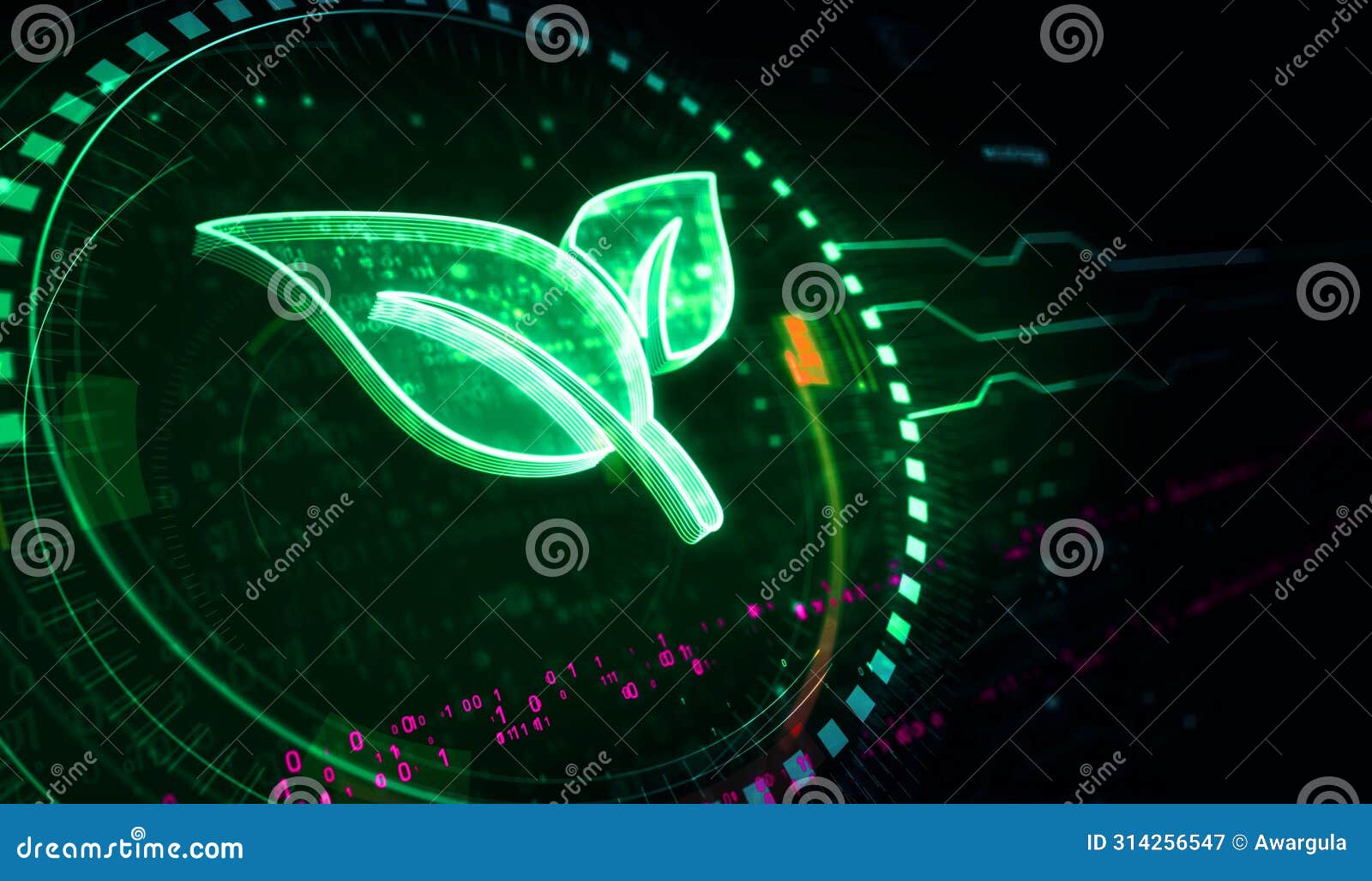 Ecology and Eco Friendly Technology Symbol Digital Concept 3d ...