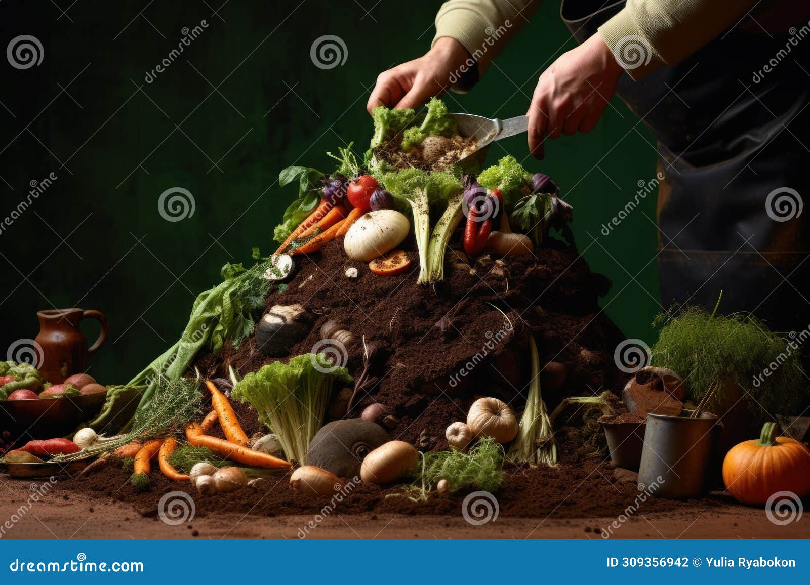 Eco-friendly Composting Food Waste. Generate Ai Stock Illustration ... Eco-friendly Composting Food Waste. Generate Ai Stock Illustration ...