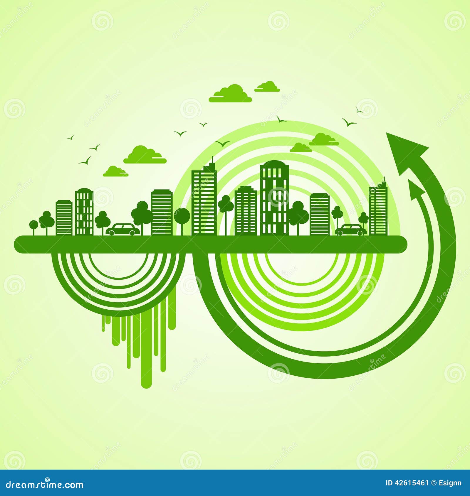 Eco Friendly Concept with Arrow Sign Stock Vector - Illustration of ...